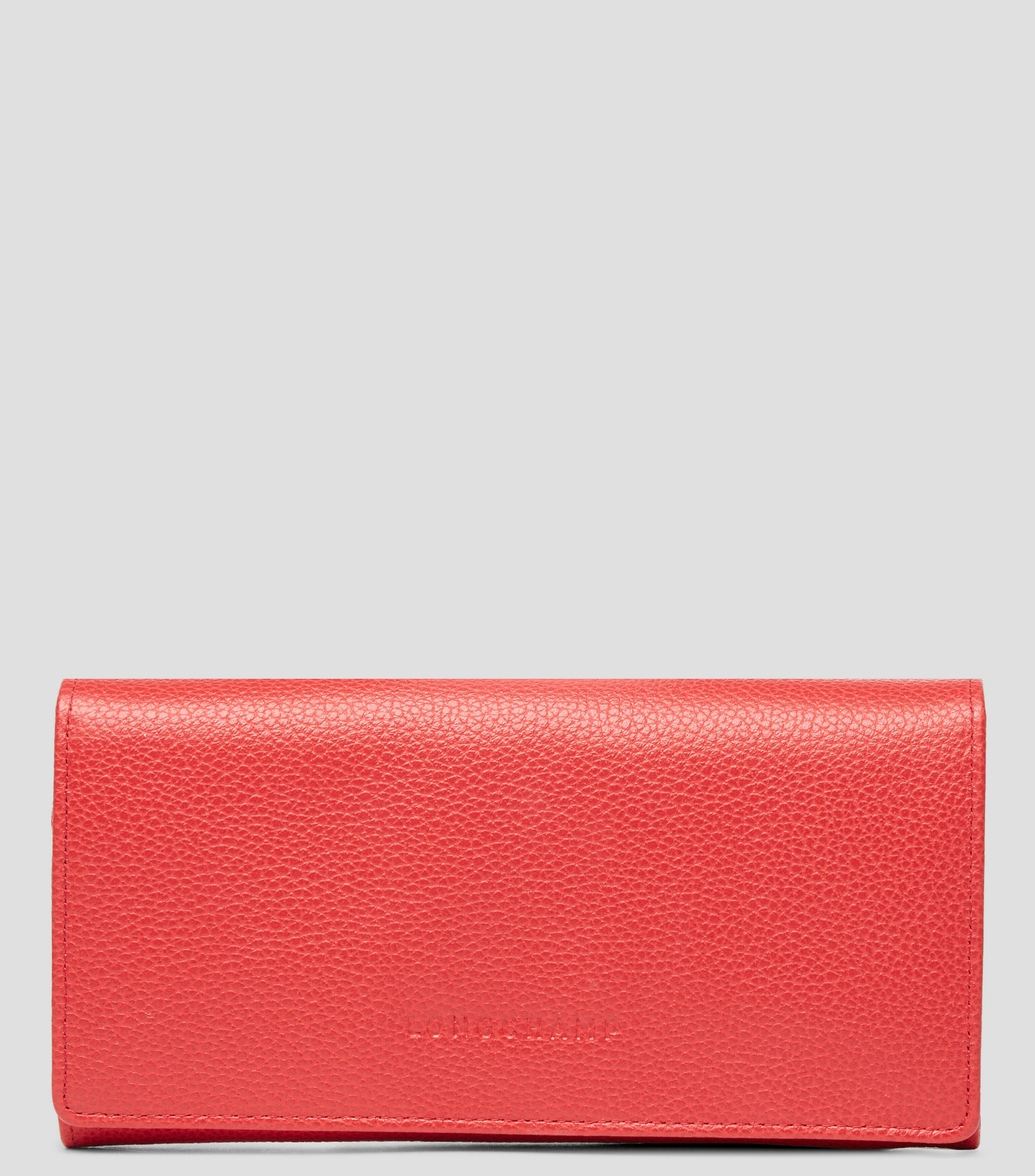 Longchamp: Cartera roja en piel Le Foulonne granulada Mujer | El ...