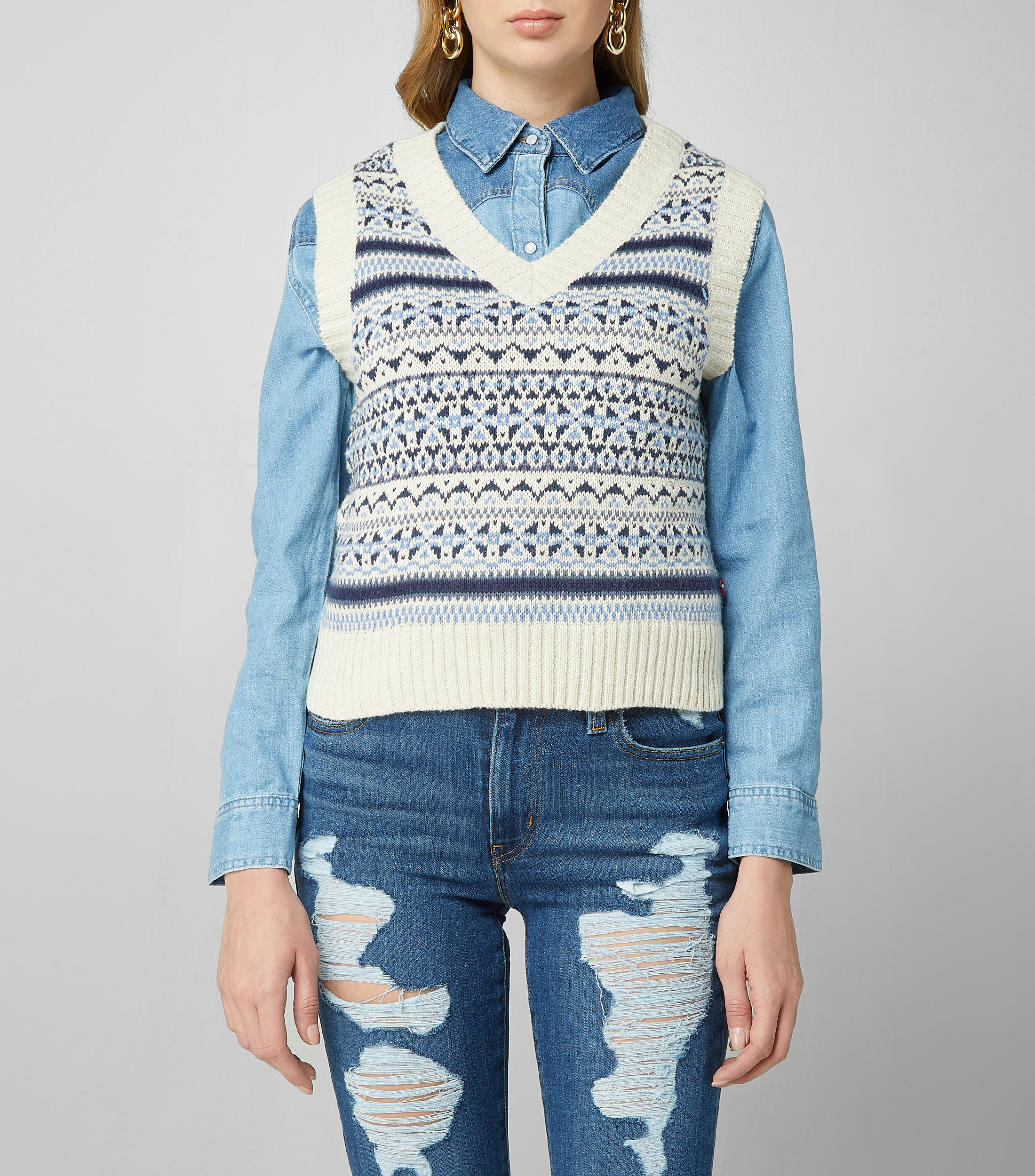 Levi's Chaleco de cuello V Mujer - El Palacio de Hierro