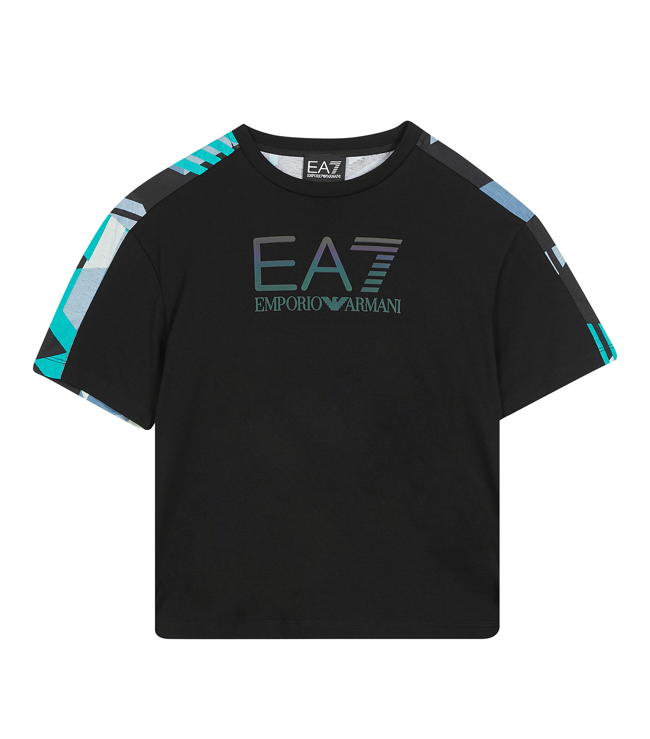 EA7 Emporio Armani: Playera con logo y bloques geométricos Niño | El Palacio de Hierro