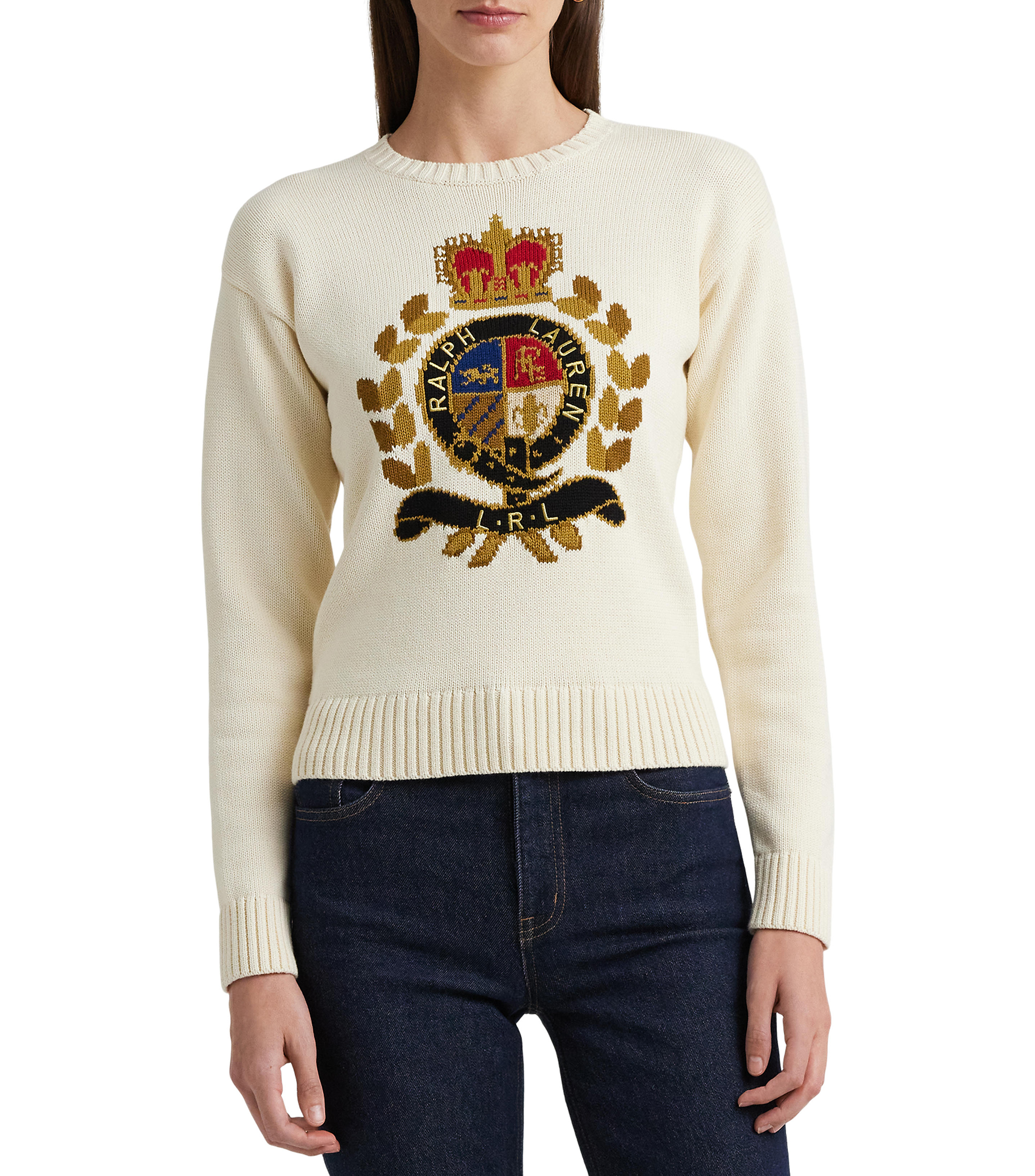 Lauren Ralph Lauren Suéter en mezcla de algodón con escudo de punto en ...