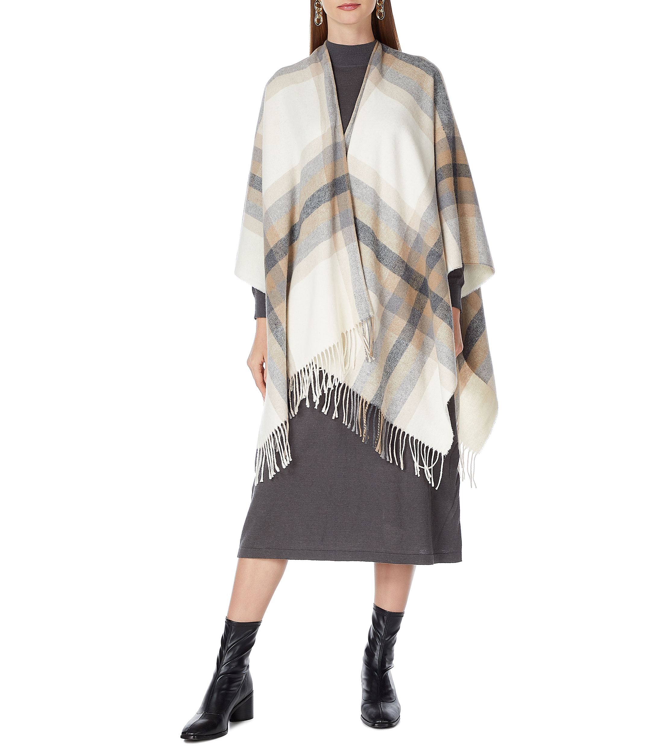 Viola Firenze: Capa abierta con cuadros y rectángulos Mujer | El ...