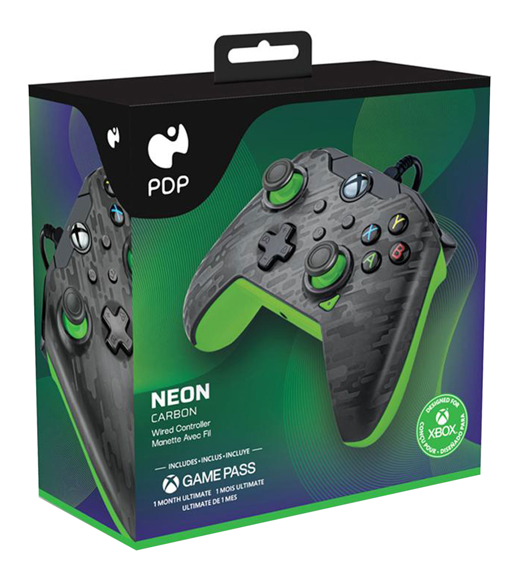 PDP Control Alámbrico Neon Carbon Xbox, PC Gris y Verde - El Palacio de ...