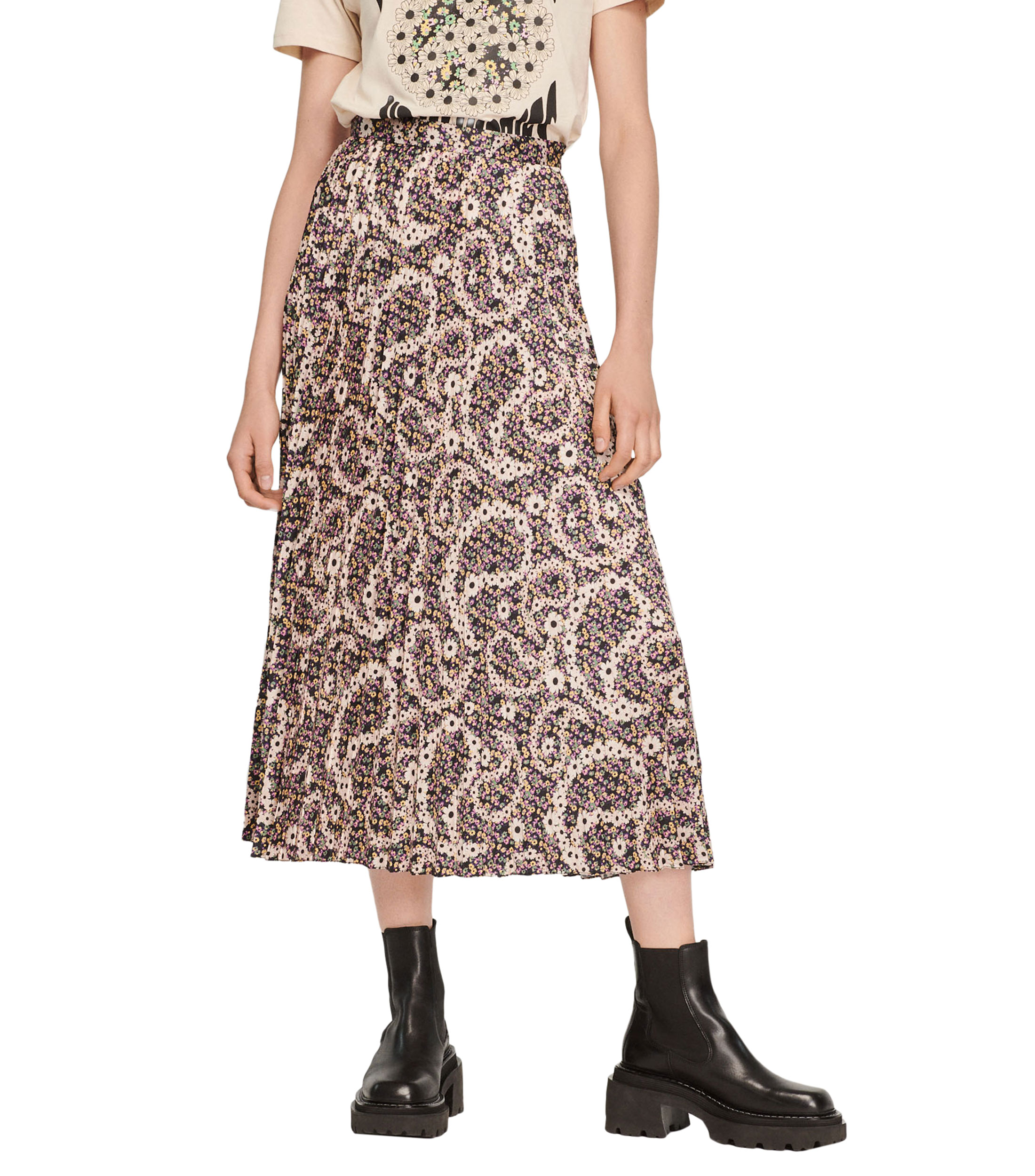 Sandro Falda Larga de corte "A" con flores Mujer - El Palacio de Hierro