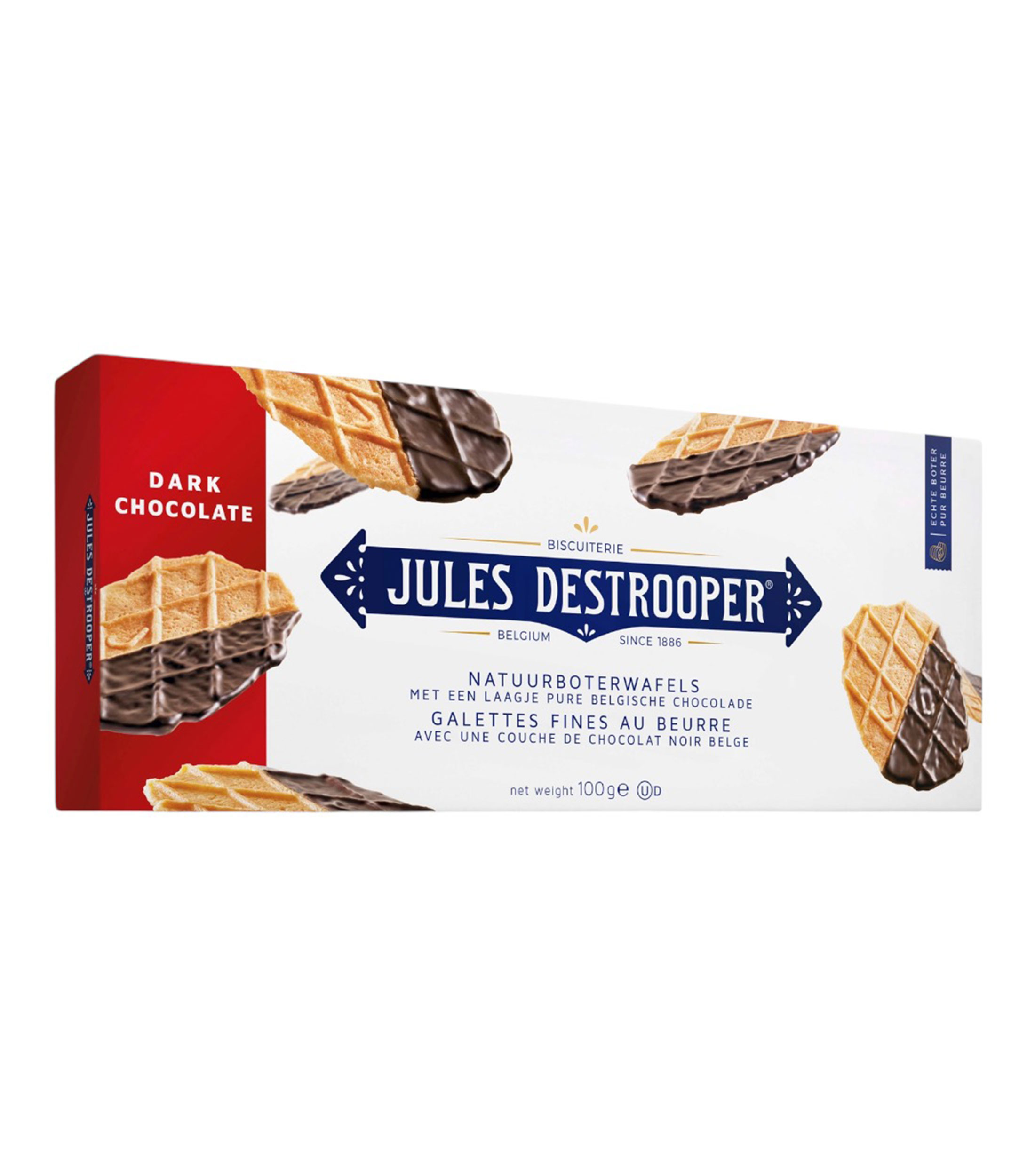 Jules Destrooper Wafles Crujientes con Chocolate Oscuro, 100 g - El ...