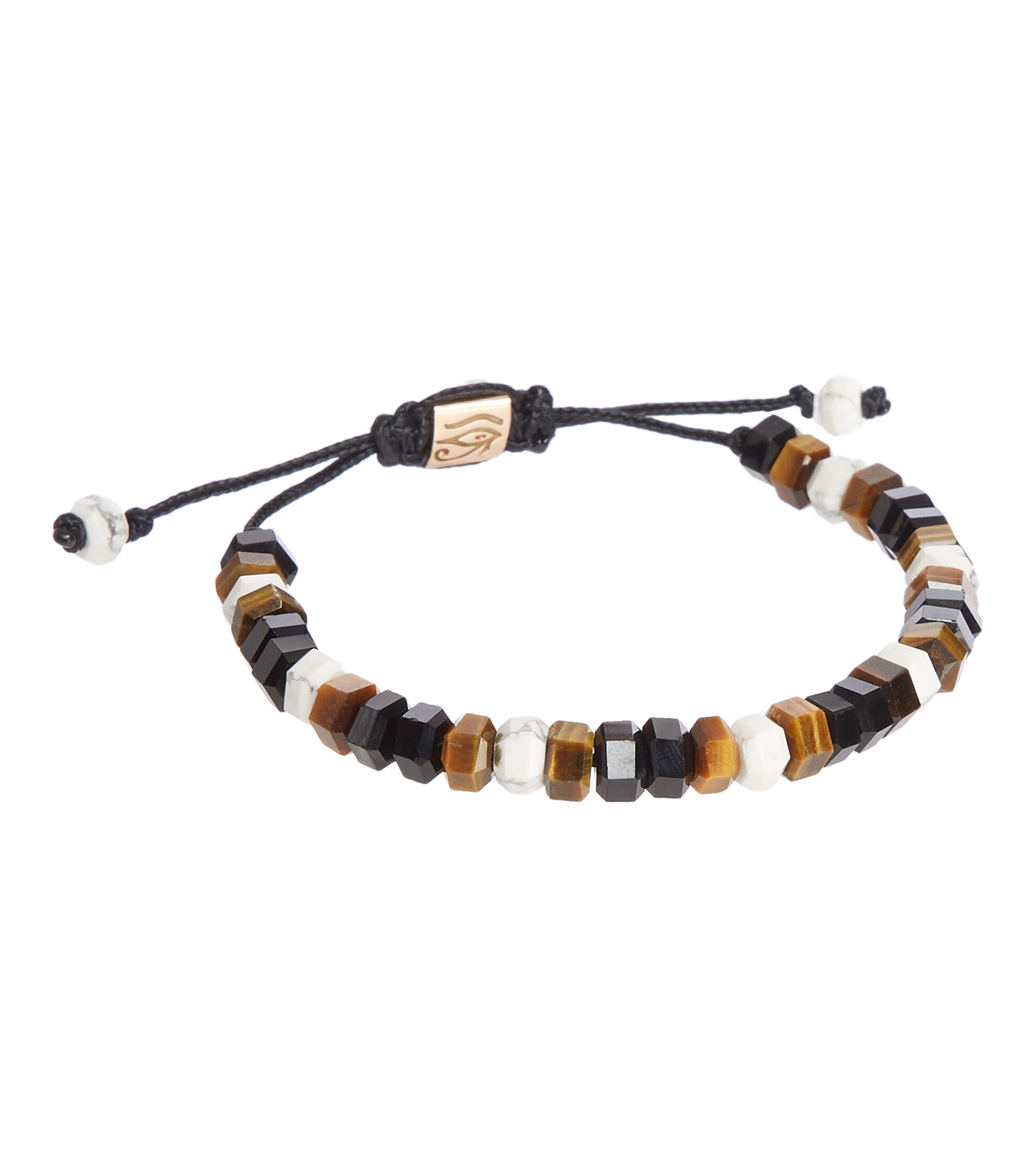 Evan Gedd Pulsera con Ónix Negro, Ojo de Tigre & Howlita facetada ...