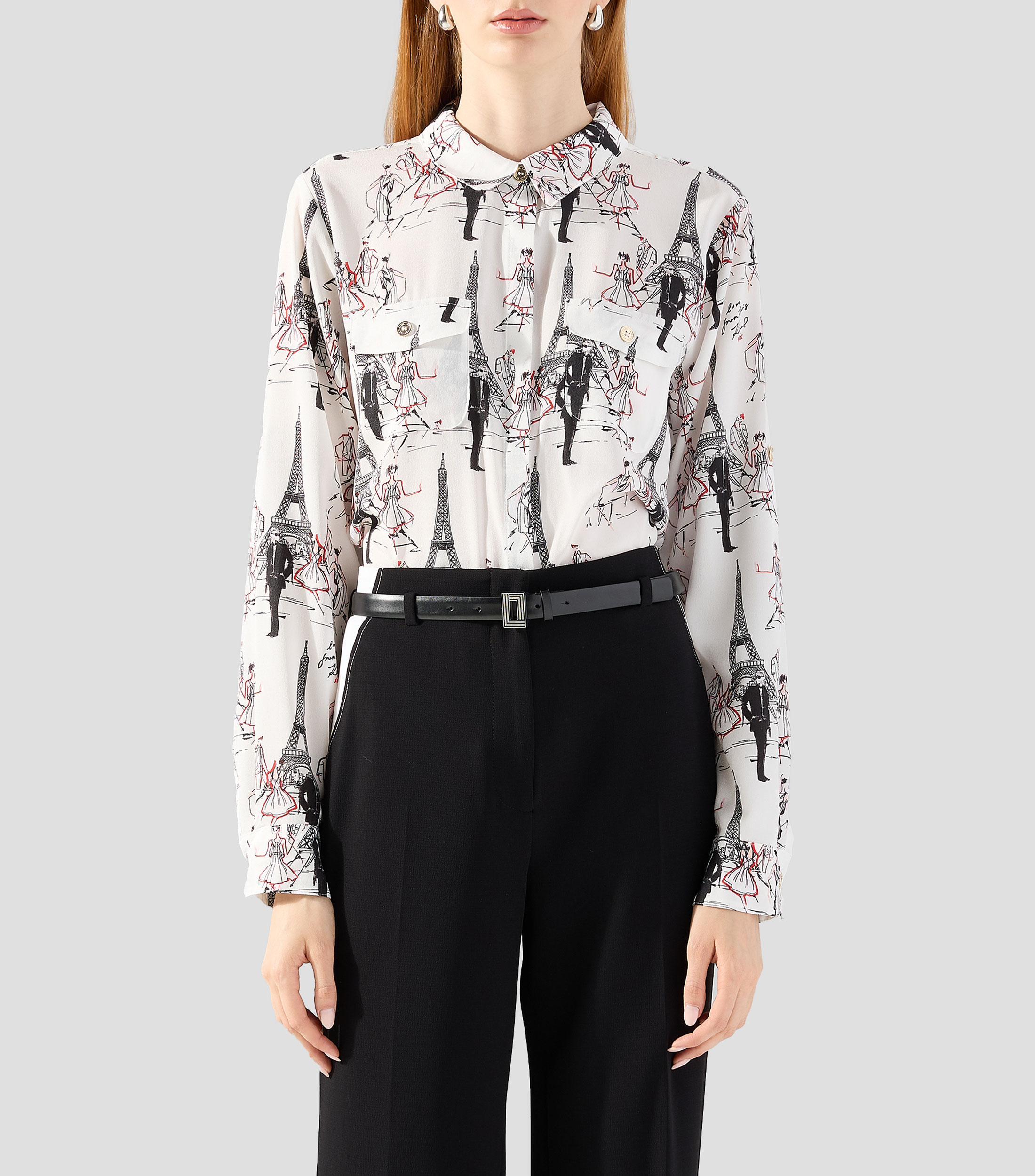 Karl Lagerfeld Camisa con escena en París manga larga Mujer |El Palacio ...