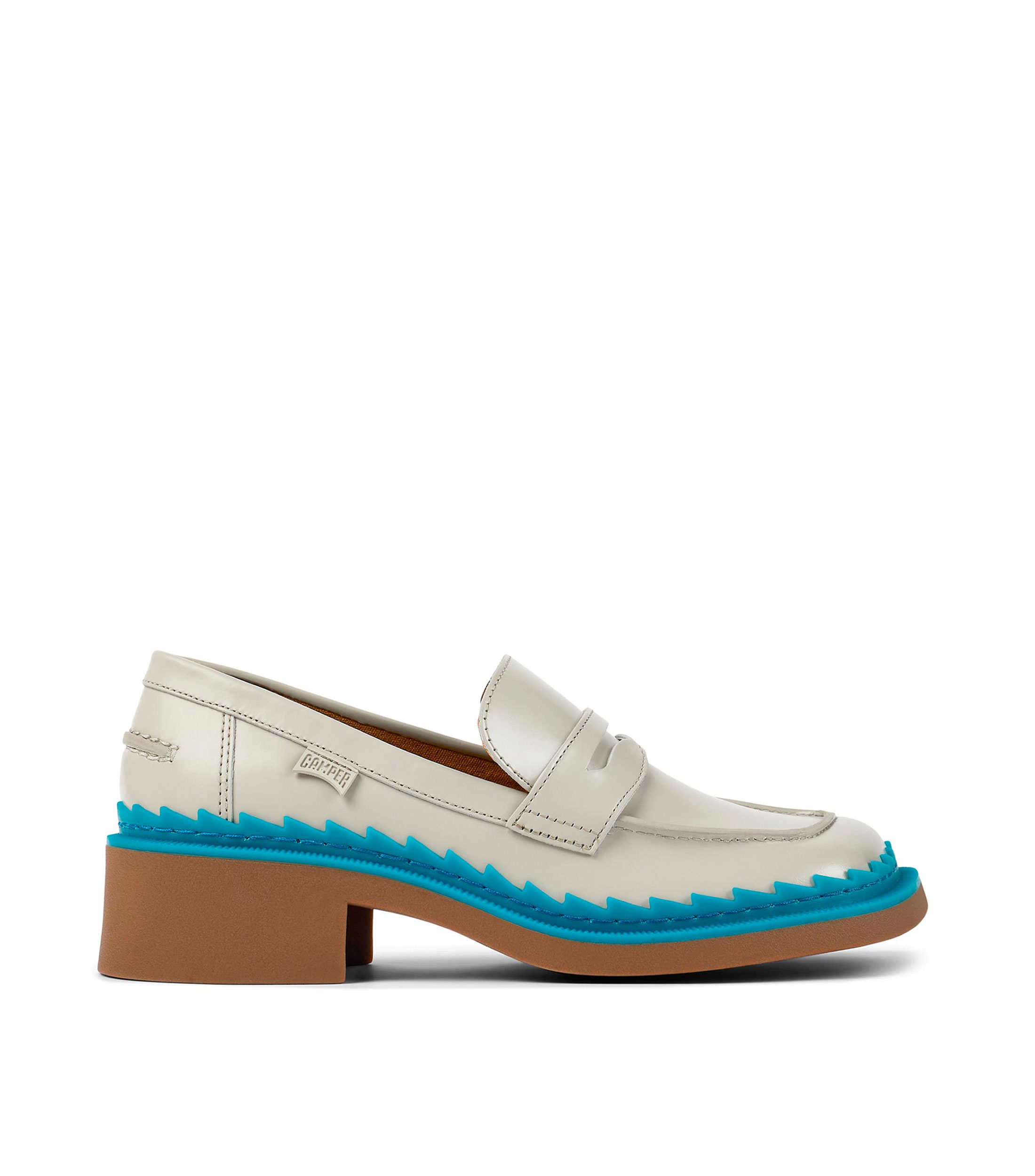 Camper: Mocasines con tacón bajo ancho y tira perforada Mujer | El ...