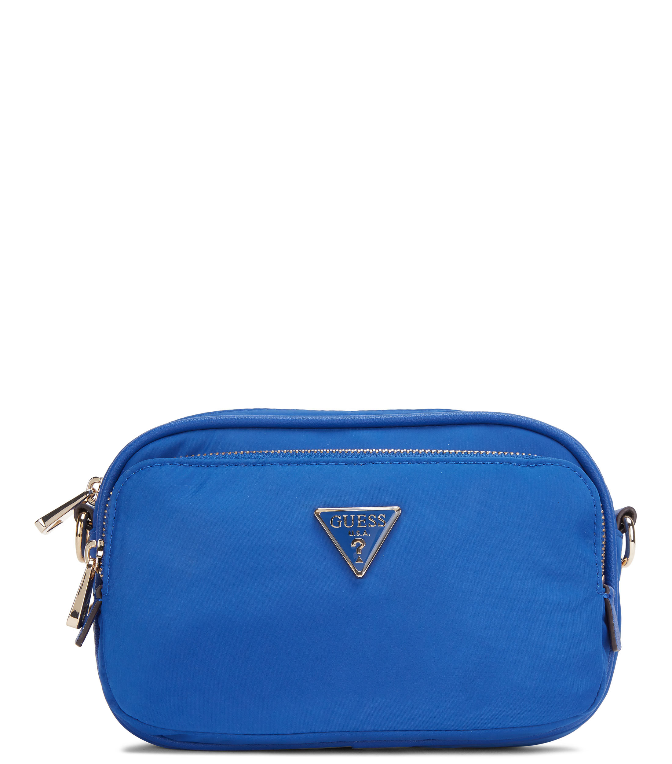 Guess: Bolso shoulder azul con logotipo Mujer | El Palacio de Hierro