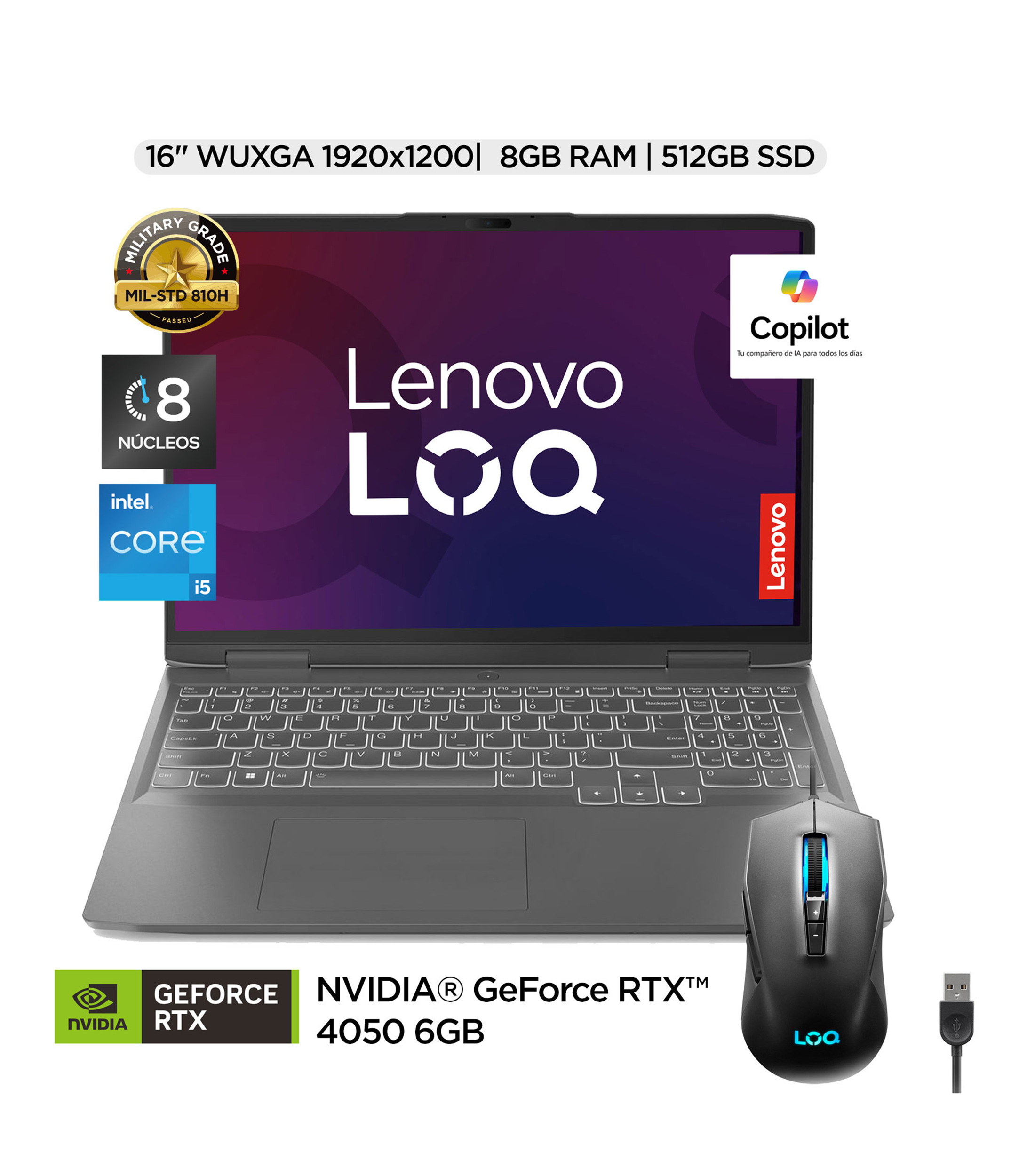 Lenovo: Laptop LOQ 16" NVIDIA GeForce RTX 6GB Intel Core i5 13420H ...
