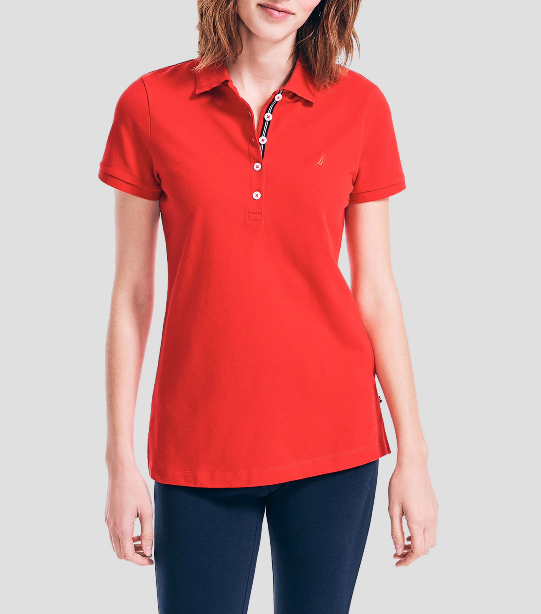 Nautica Playera tipo Polo roja de manga corta Mujer - El Palacio de Hierro