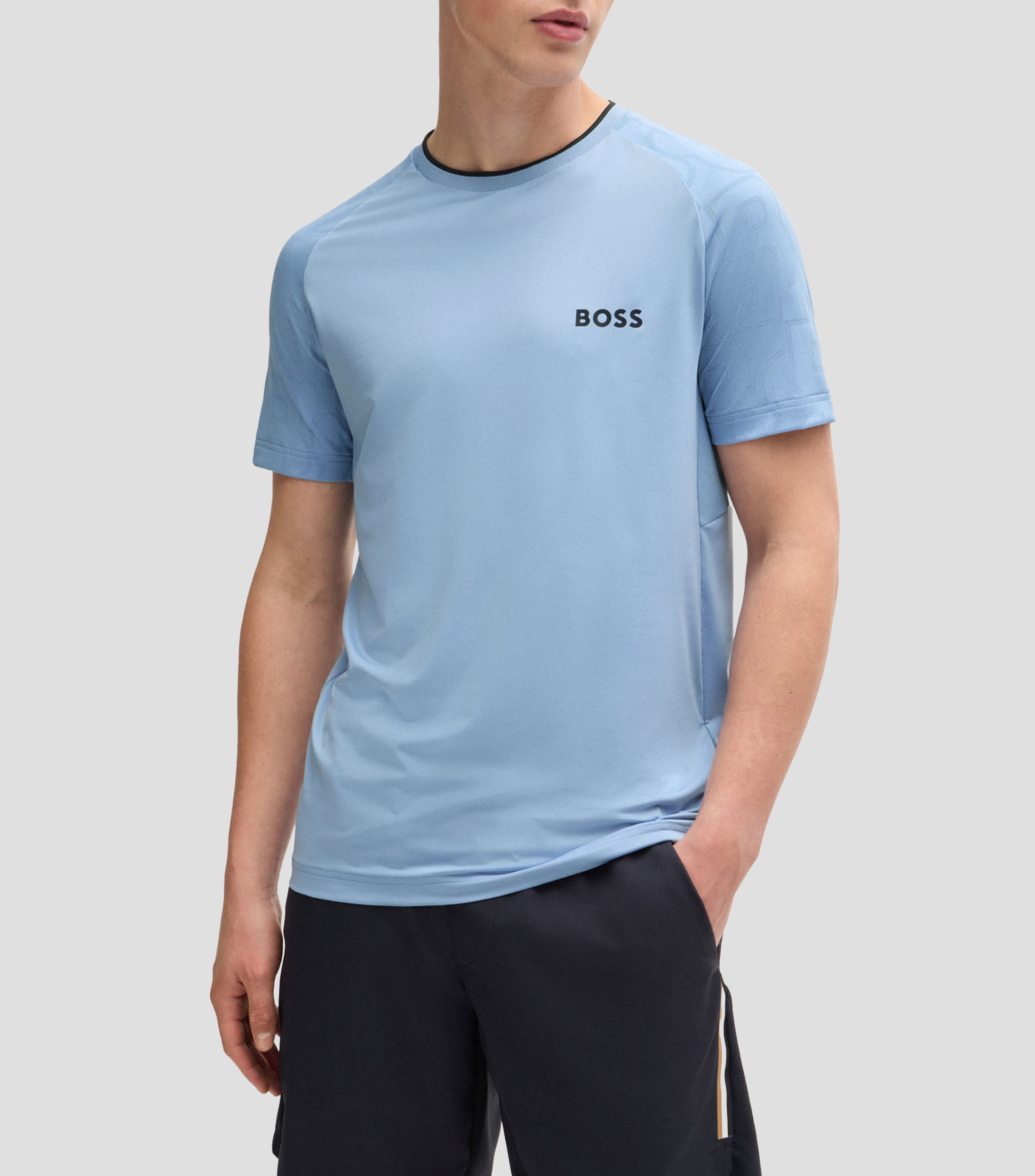 Boss: Playera Boss x Matteo Berrettini de punto elástico con detalles ...