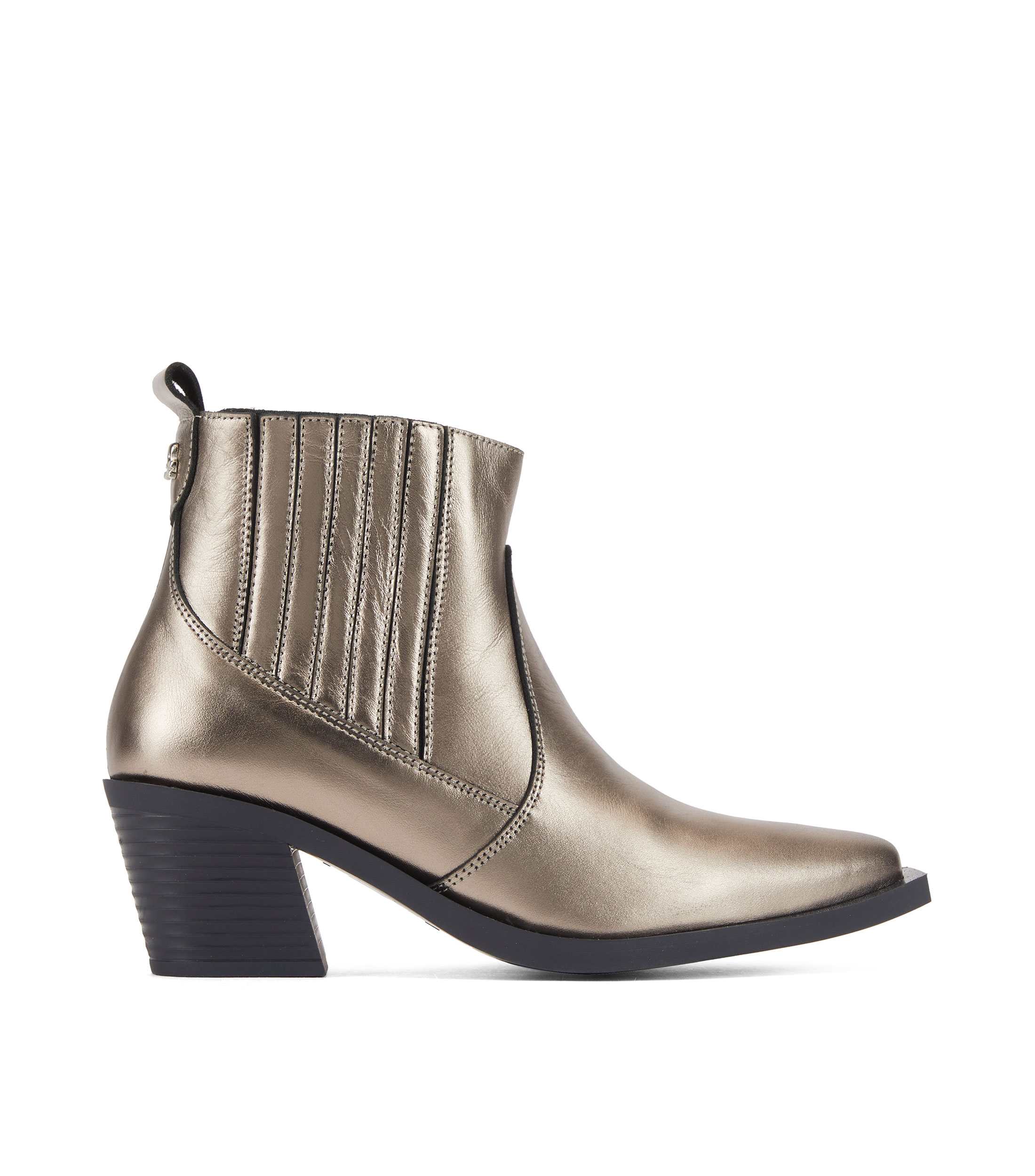 Scalpers: Botines en piel con tacón medio Mujer | El Palacio de Hierro