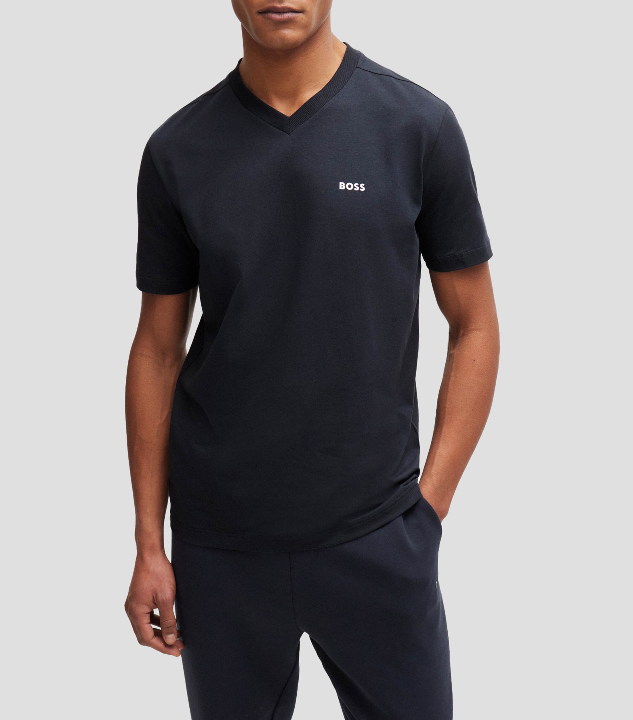 HUGO BOSS_0970_Hugo Boss Playera Boss regular fit de algodón elástico ...