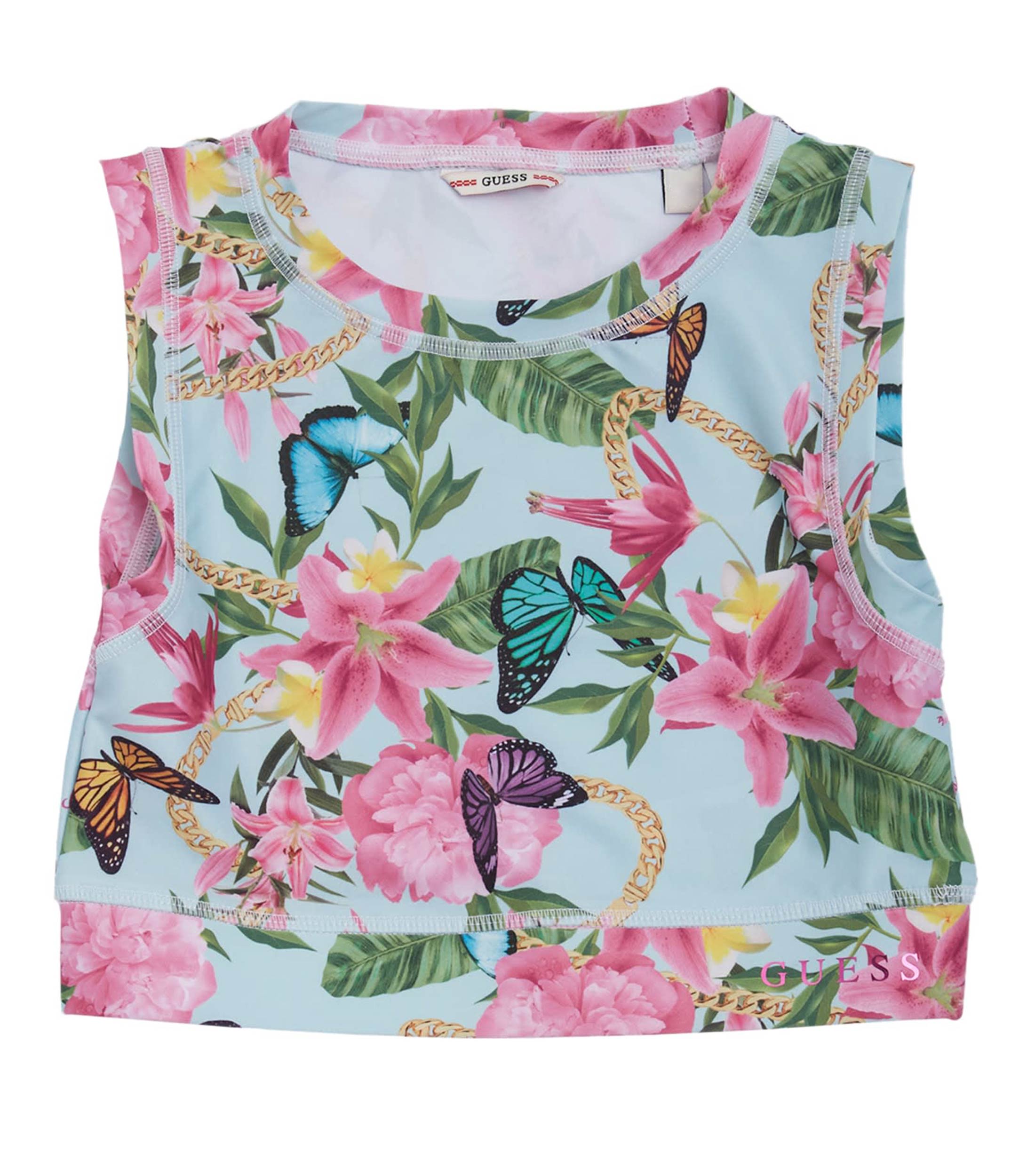 Guess: Playera crop top con flores sin mangas Niña | El Palacio de Hierro