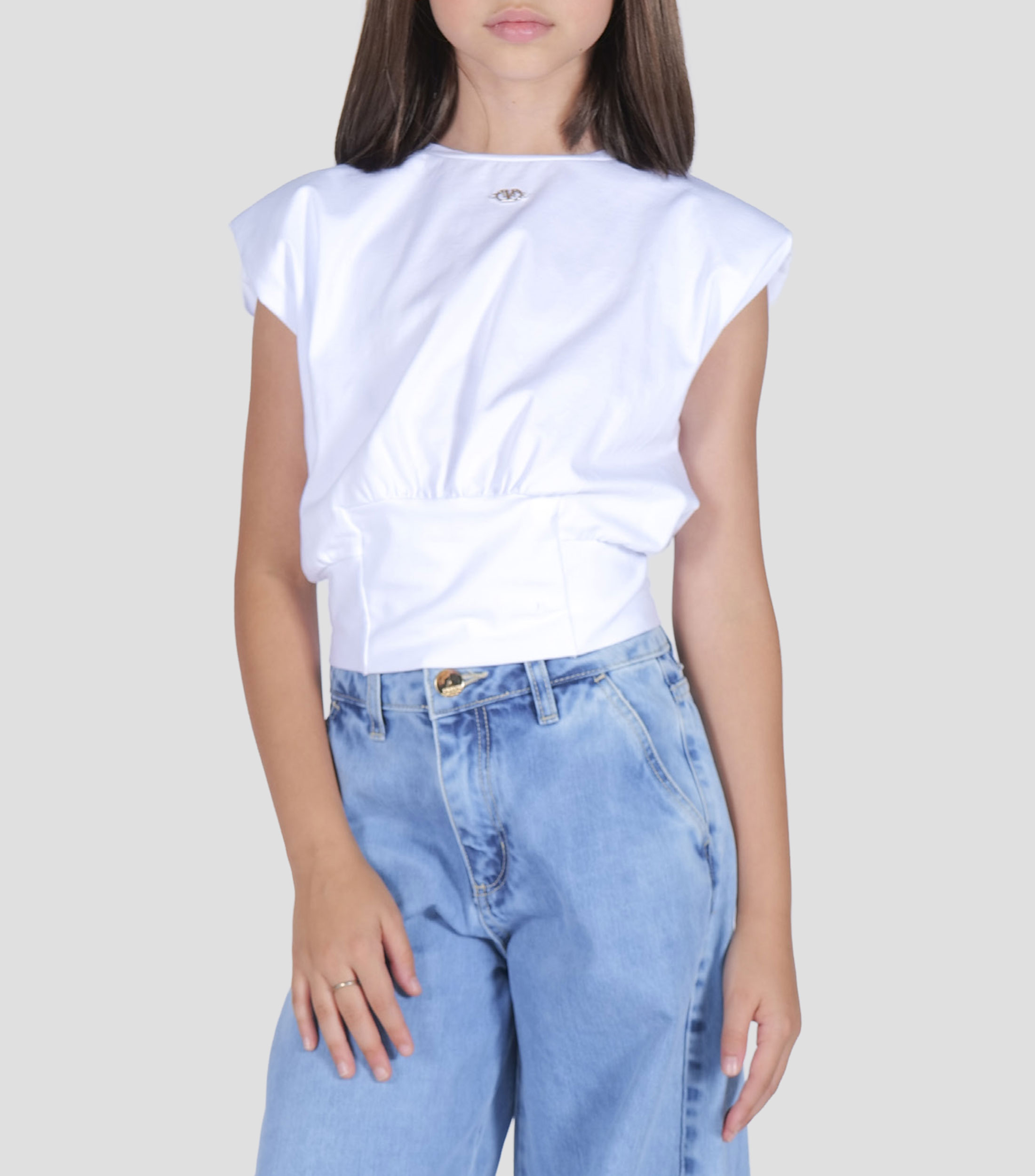 FUN & FUN Playera cuello redondo sin mangas lisa Niña |El Palacio de Hierro
