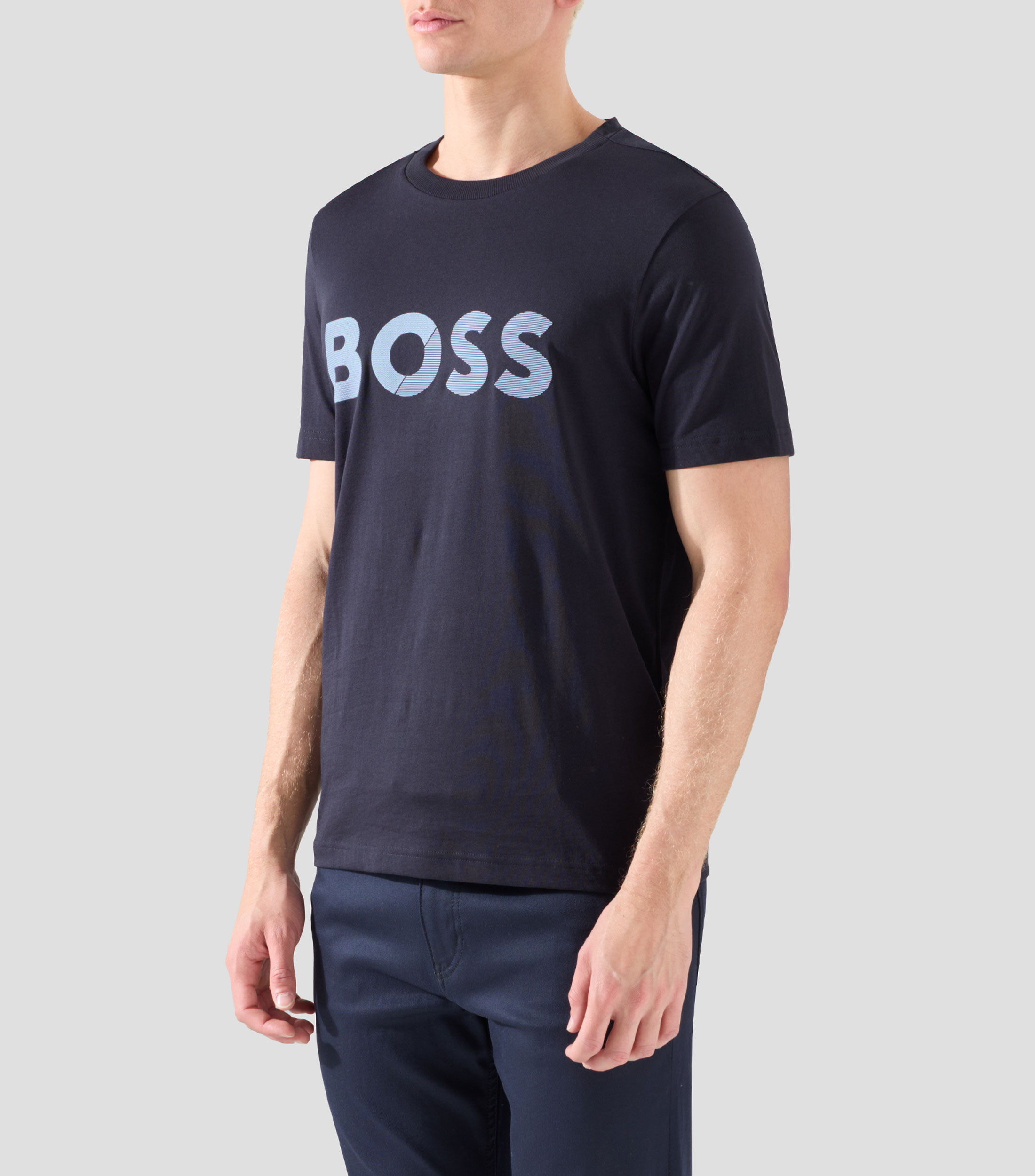 Hugo Boss Playera Boss de punto de algodón con logo grande Hombre |El ...