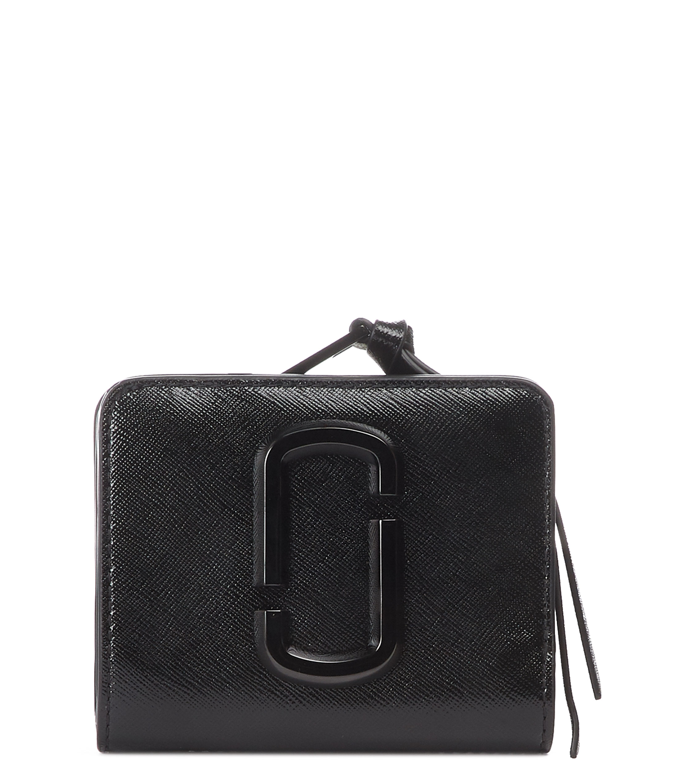 Marc Jacobs: Cartera mini compacta negra en piel jaspeada Mujer | El ...