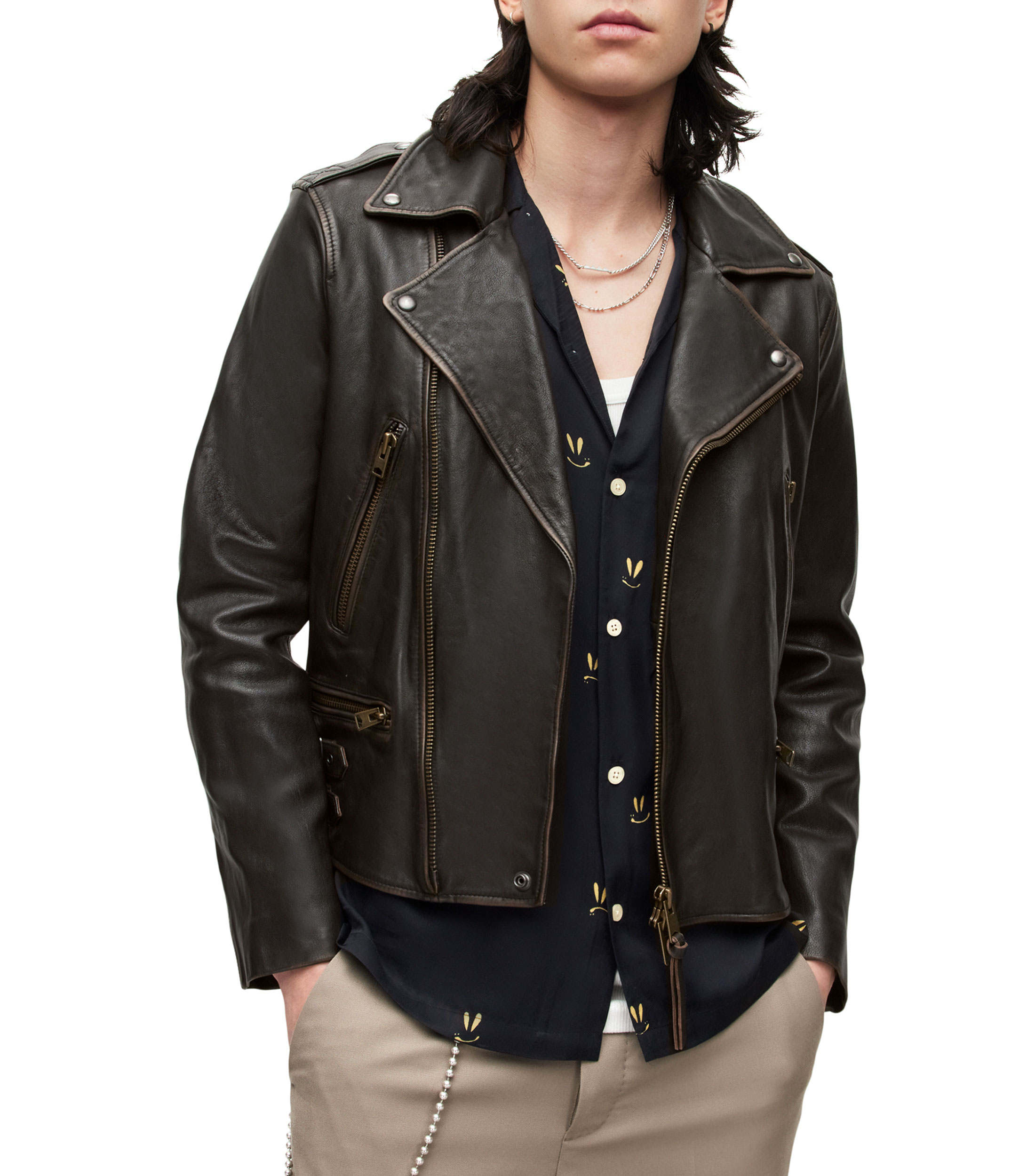 AllSaints Chamarra biker en piel Hombre - El Palacio de Hierro