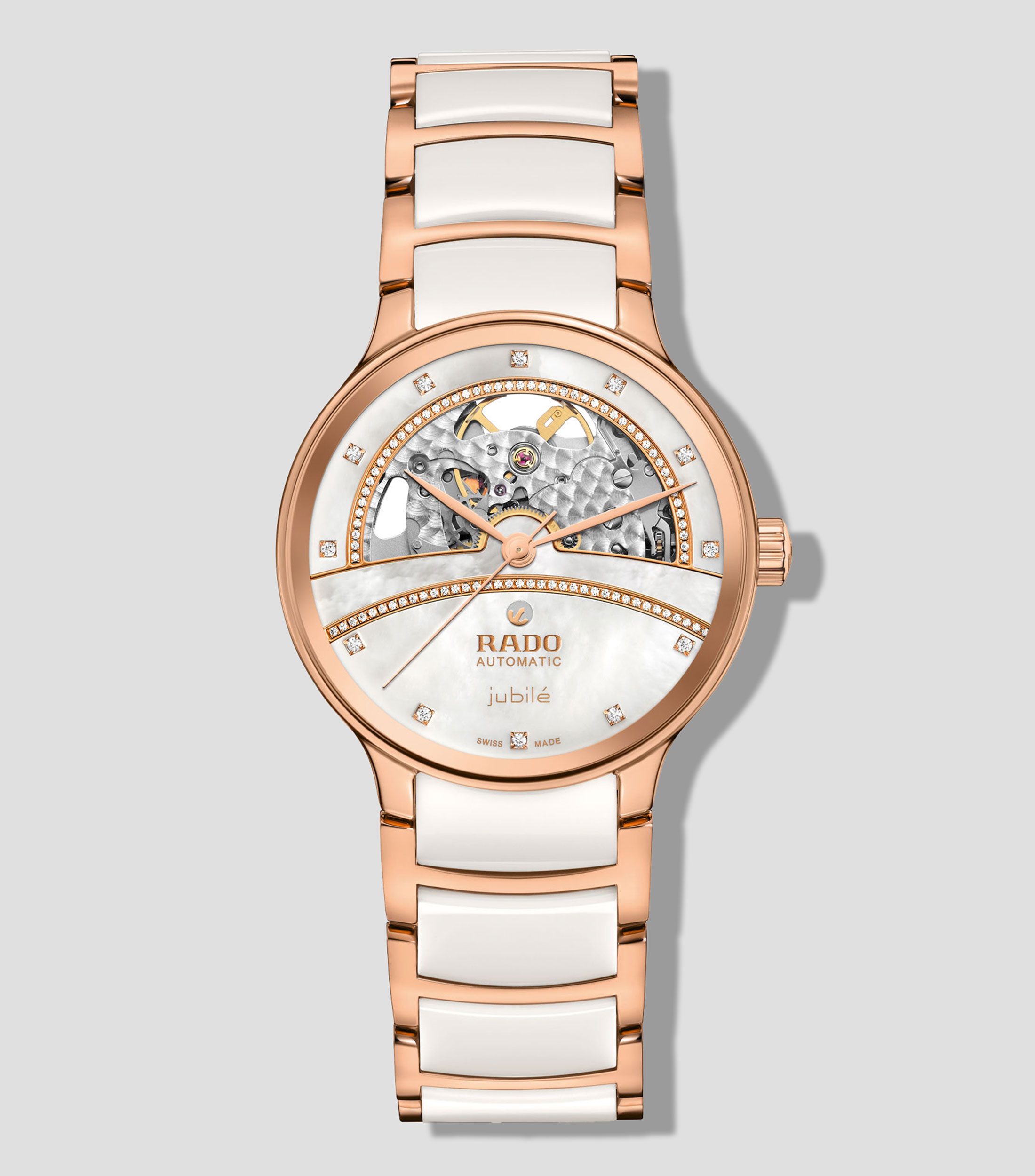 Rado Reloj para Mujer Centrix Automatic Diamonds de Vestir, Blanco - El ...
