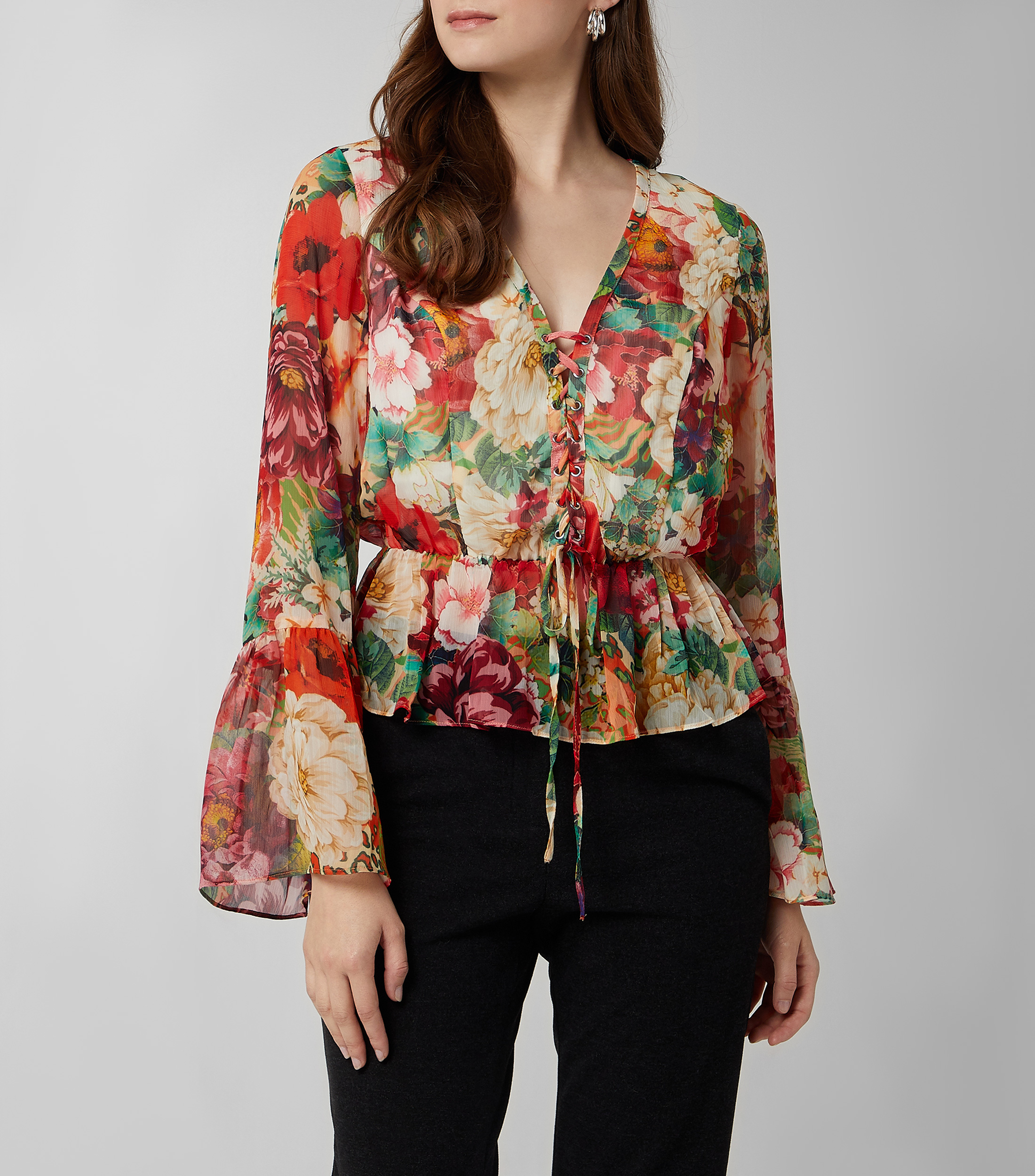 Guess: Blusa con estampado floral manga larga Mujer | El Palacio de Hierro