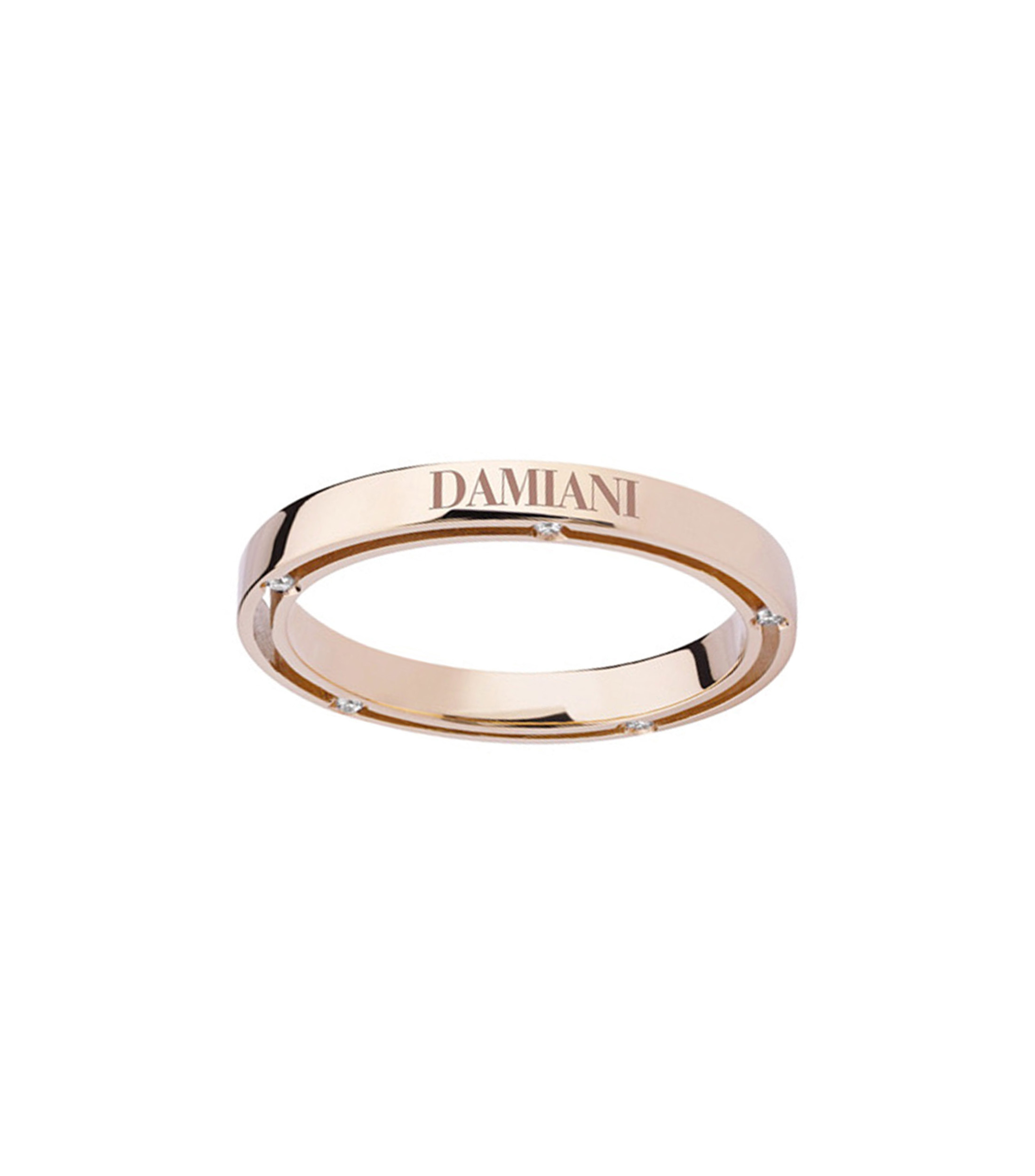 Damiani Argolla en oro rosa 18 Kts D.Side con diamantes Mujer Talla: 24 ...