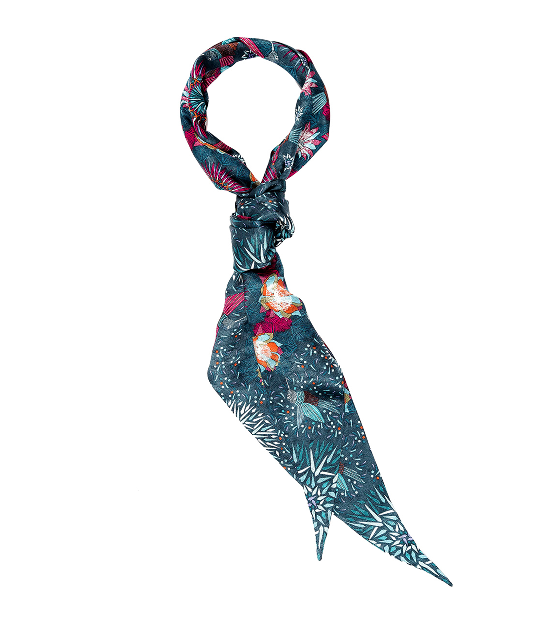 Pineda Covalin Bufanda azul con flores Mujer - El Palacio de Hierro