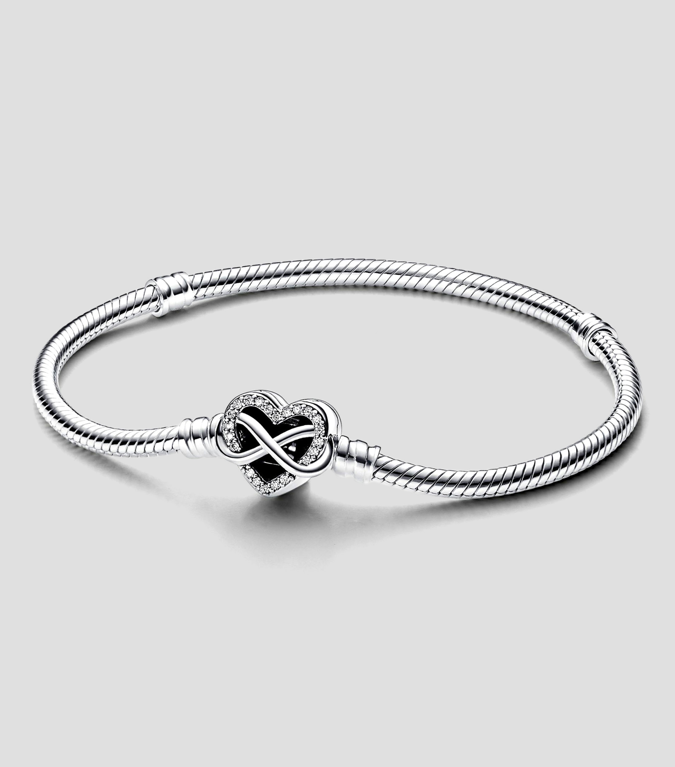 Pandora Brazalete en plata cadena de serpiente Sparkling Pandora ...