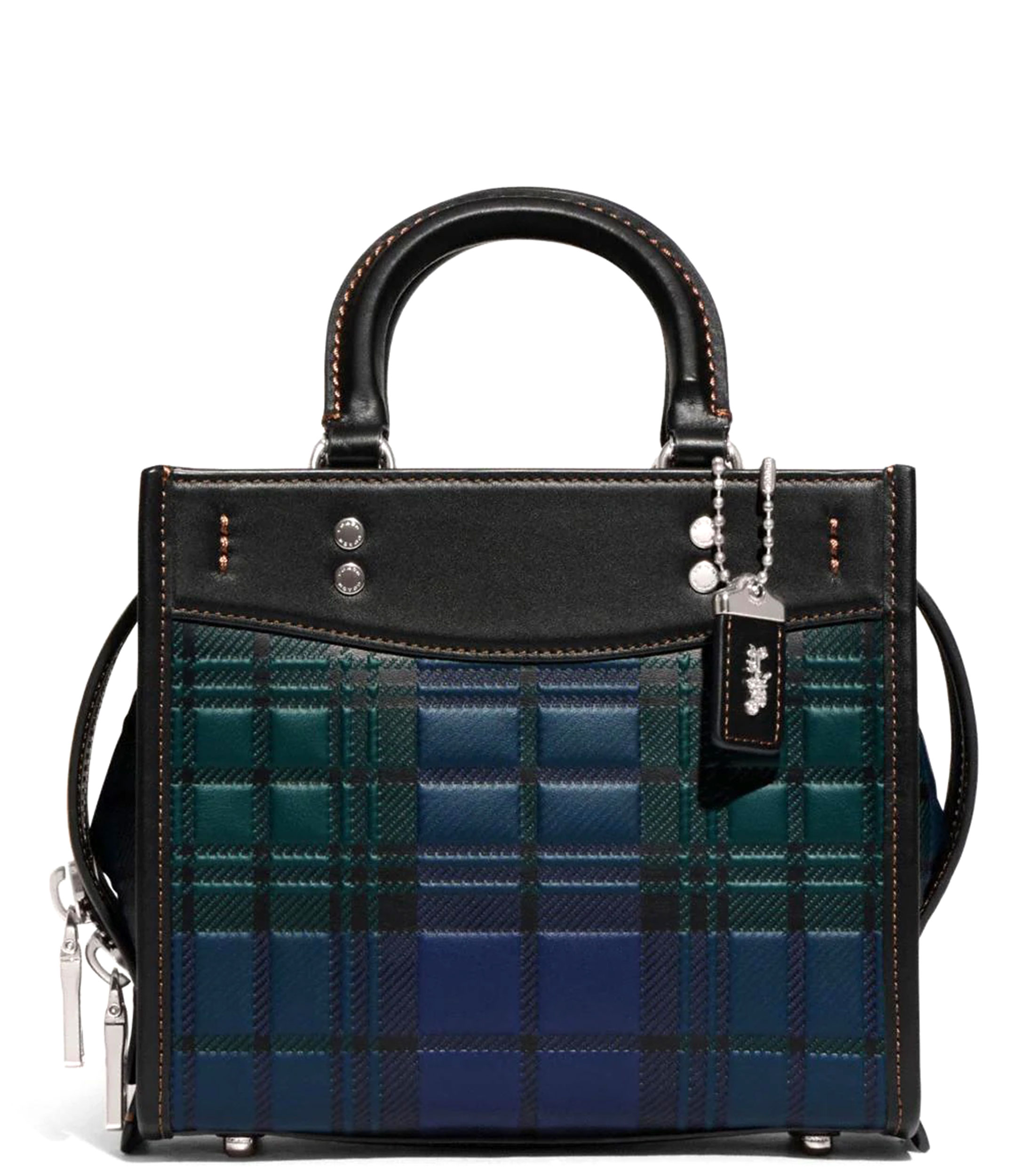 COACH: Bolso satchel multicolor en piel con cuadros Mujer | El Palacio ...