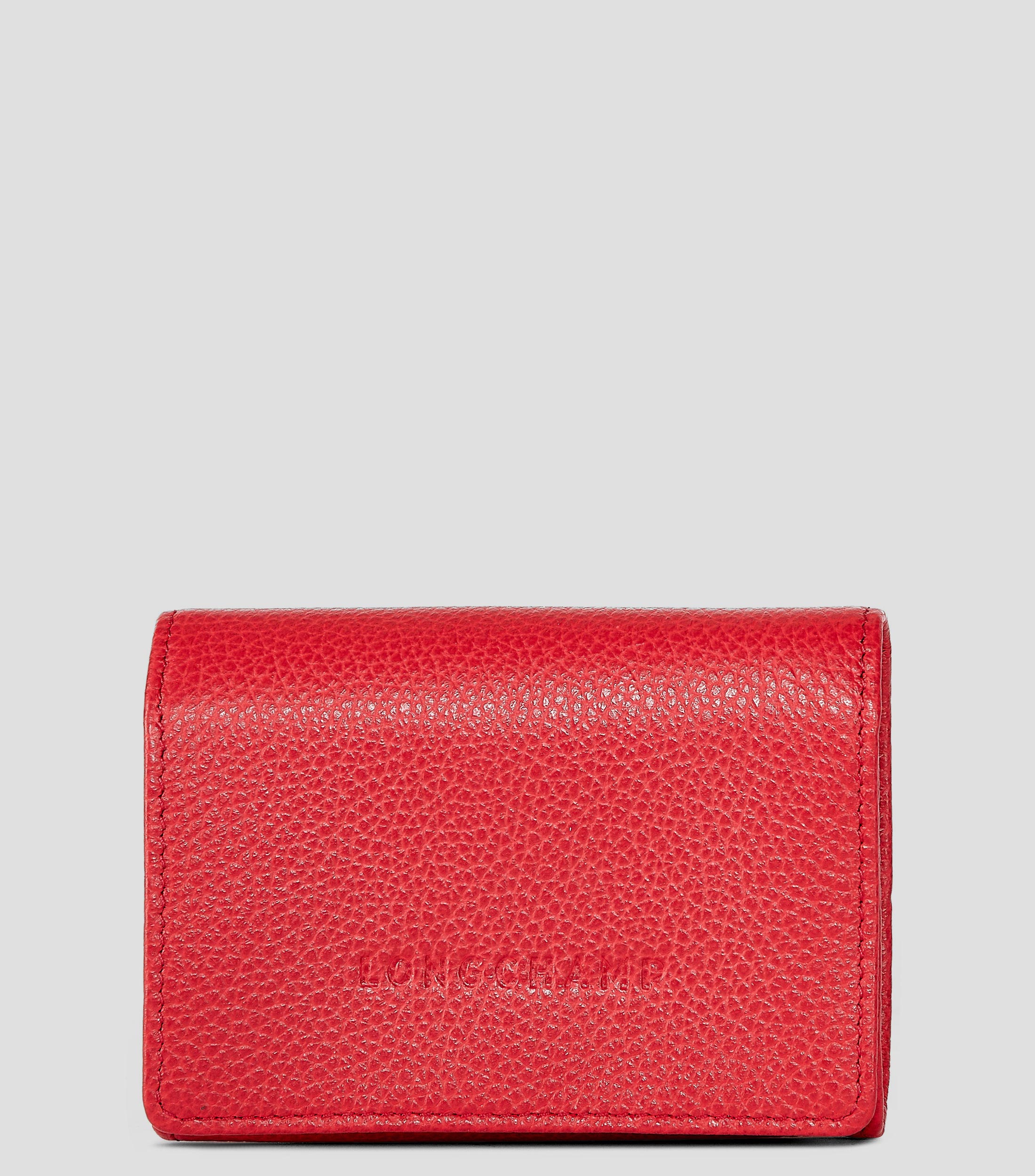 Longchamp: Monedero rojo en piel Le Foulonne Love granulada Mujer | El ...