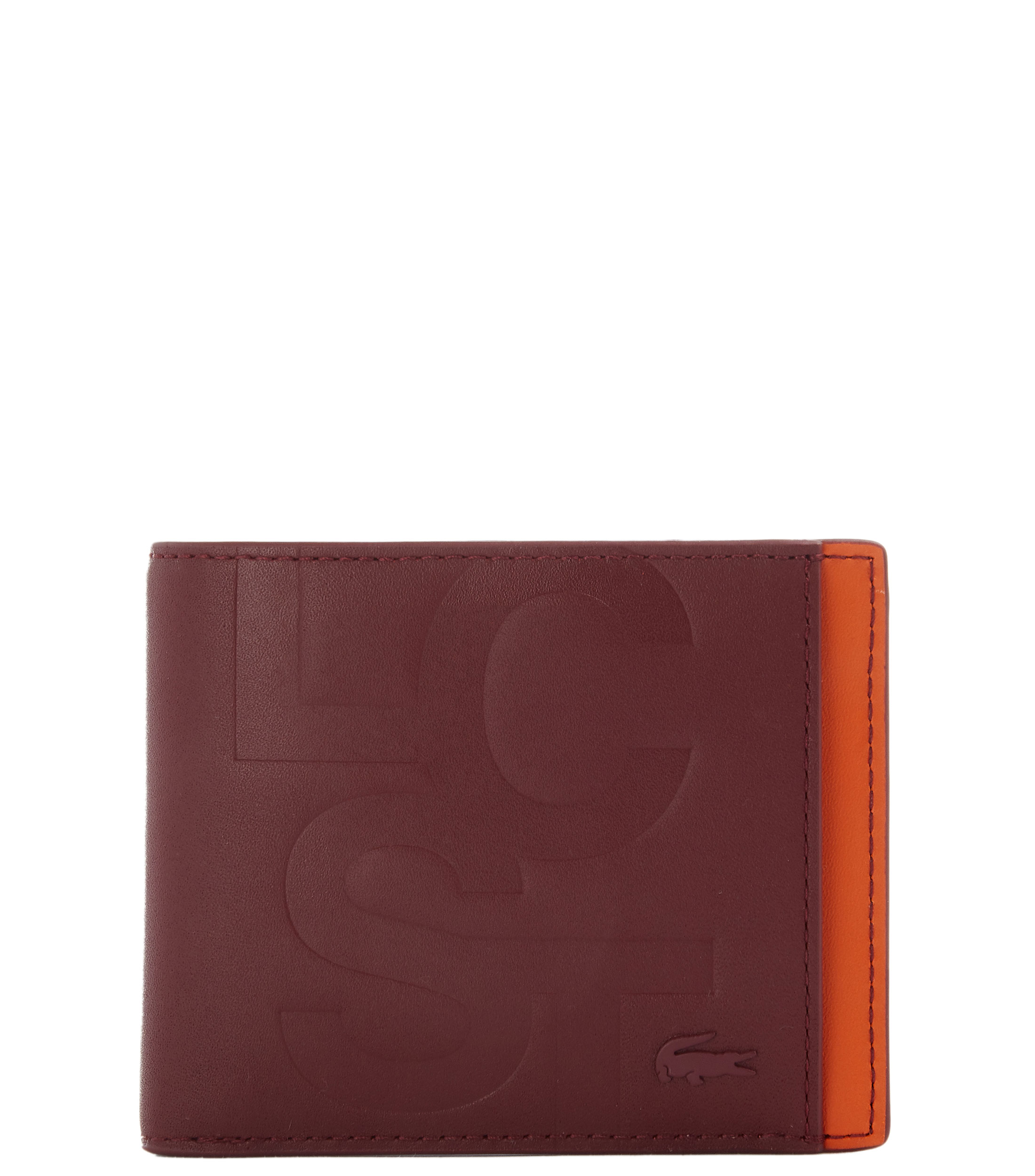 Lacoste: Cartera bifold roja en piel con tipografía Hombre | El Palacio ...
