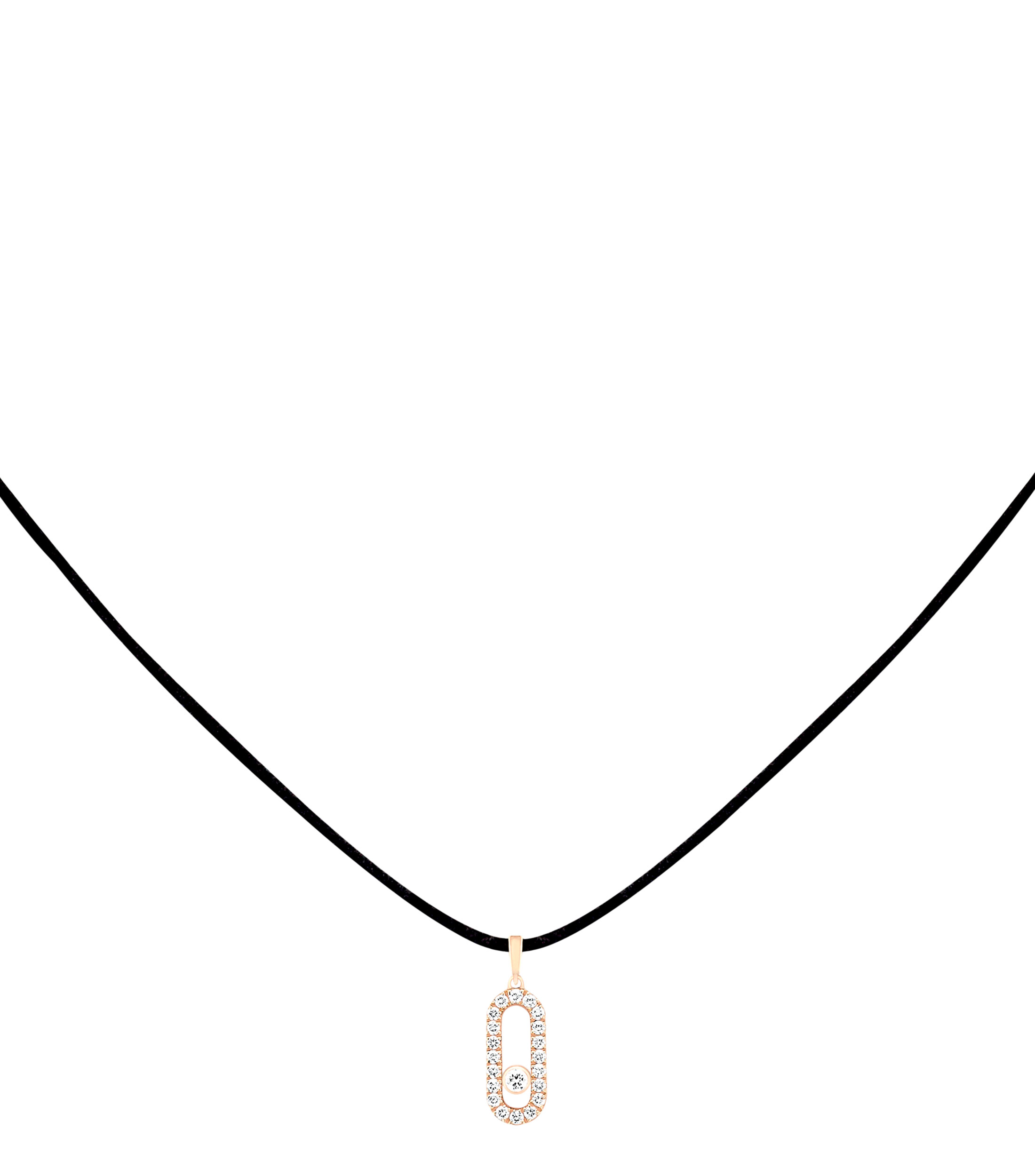 Messika Collar de cordón negro Messika Care Move Uno Charity Rosa Mujer ...