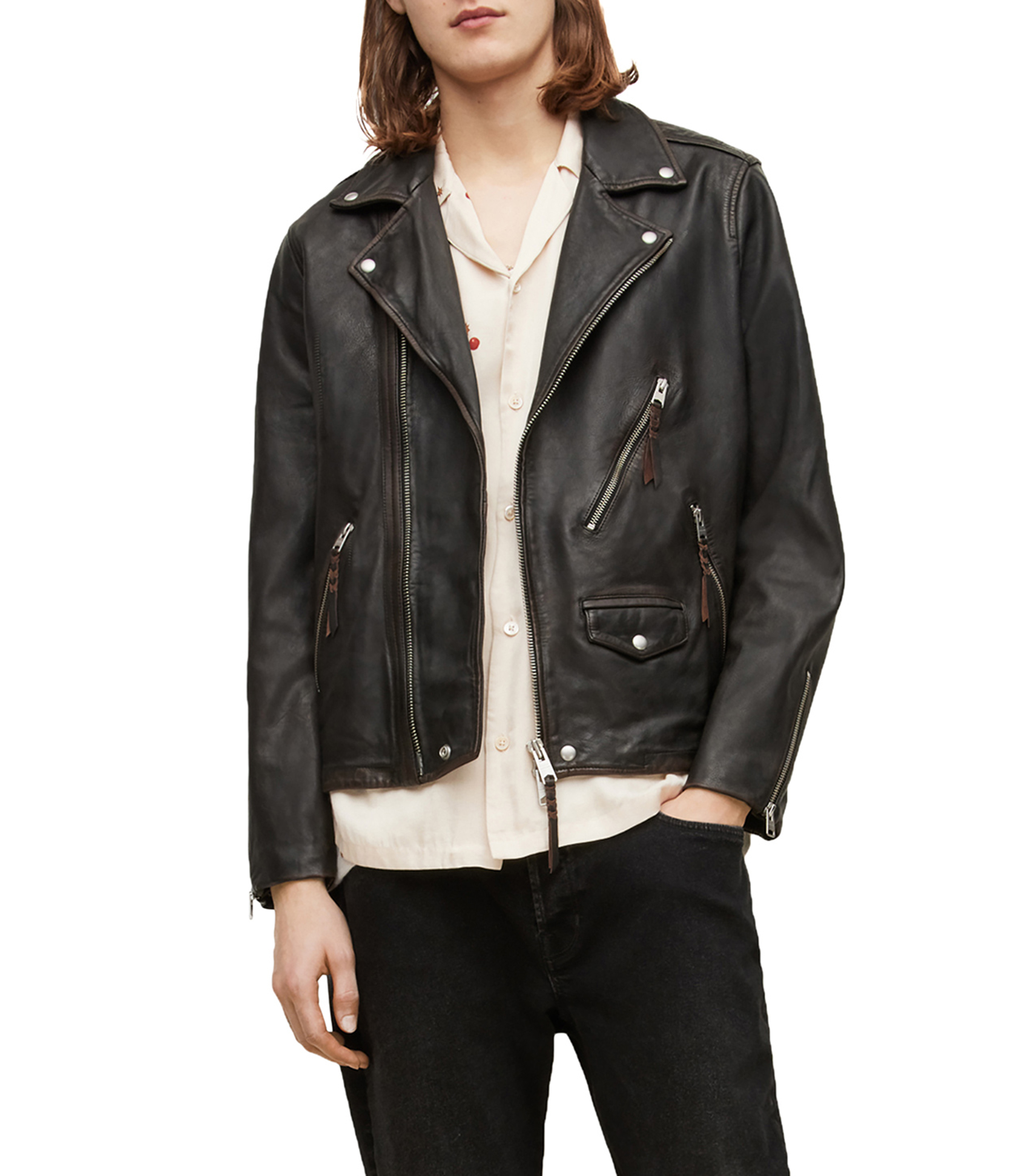 AllSaints Chamarra Biker de piel Hombre - El Palacio de Hierro