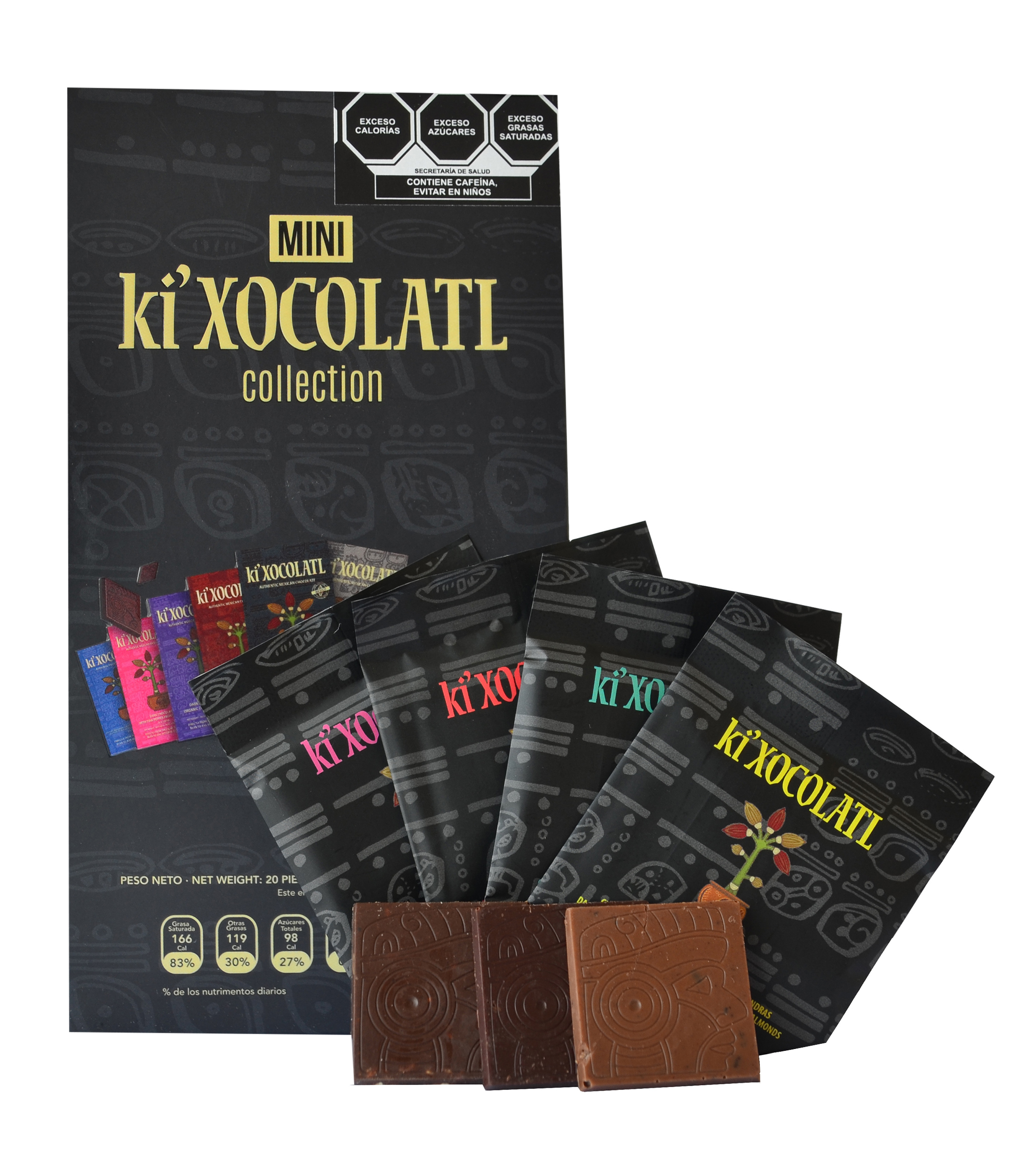 ki´XOCOLATL Mini Colección 18 Tabletas de Chocolate, 72 g - El Palacio ...
