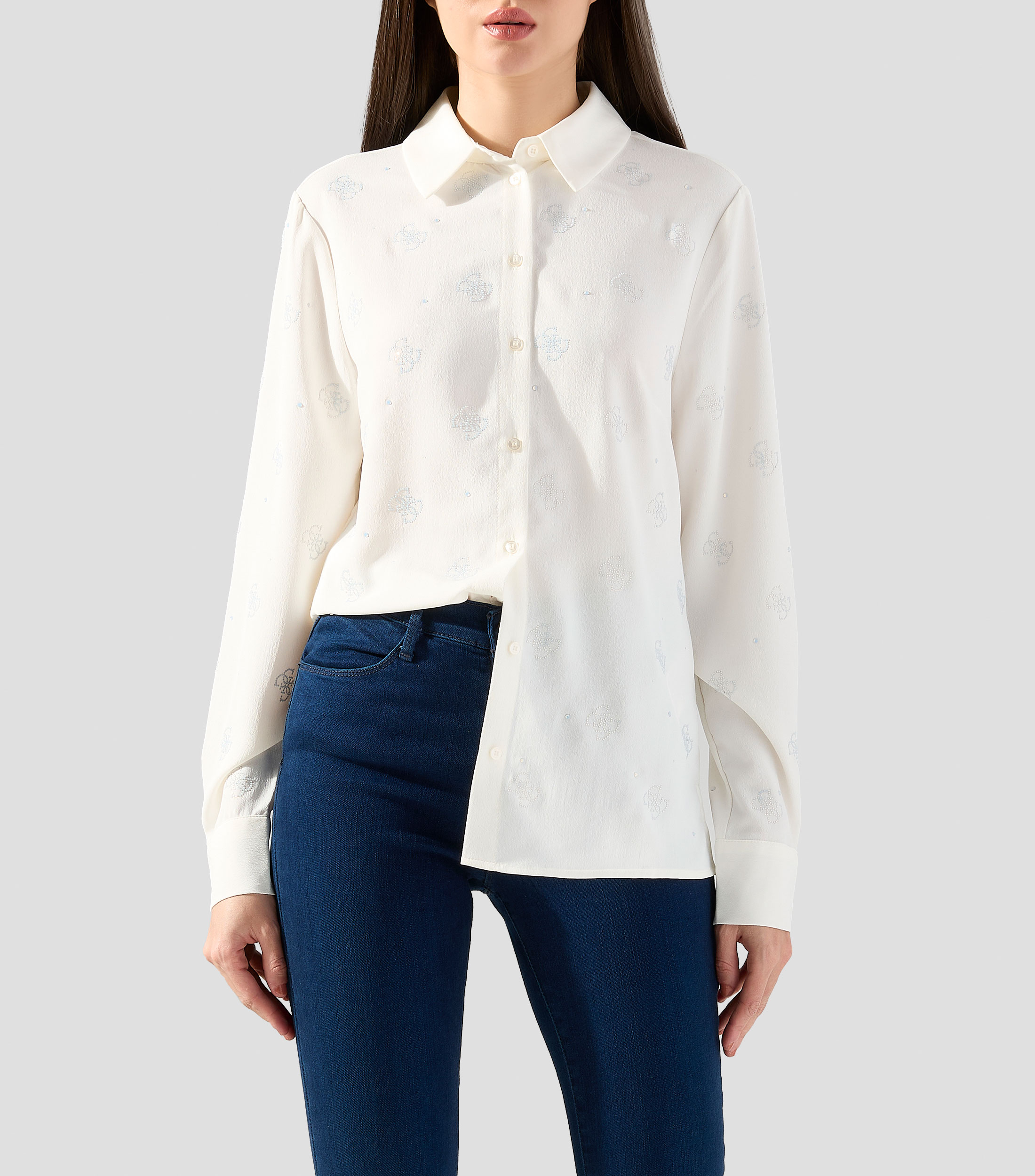 Guess Blusa Monogram manga larga Mujer |El Palacio de Hierro