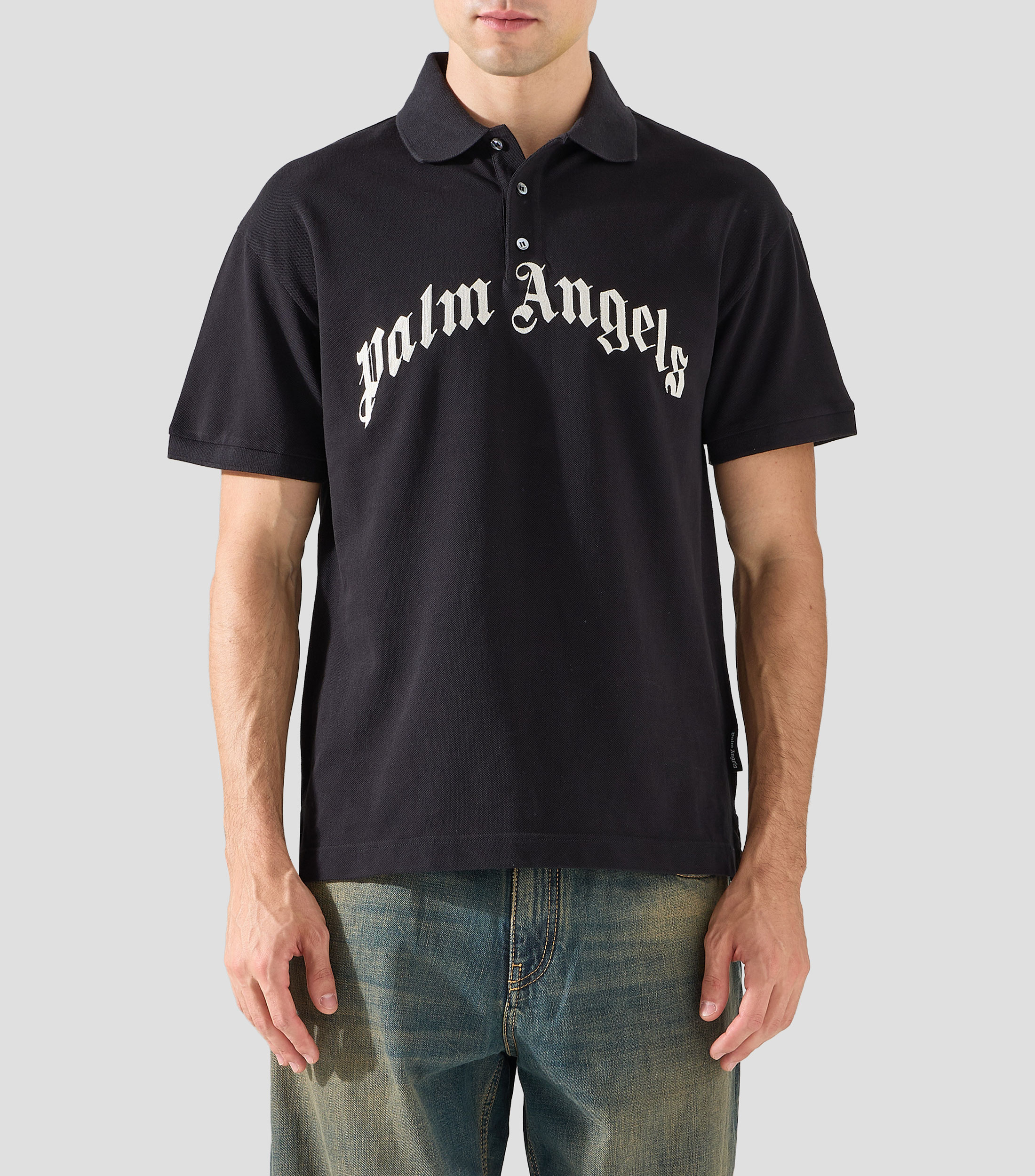 Palm Angels Playera tipo polo con logo de manga corta Hombre |El ...