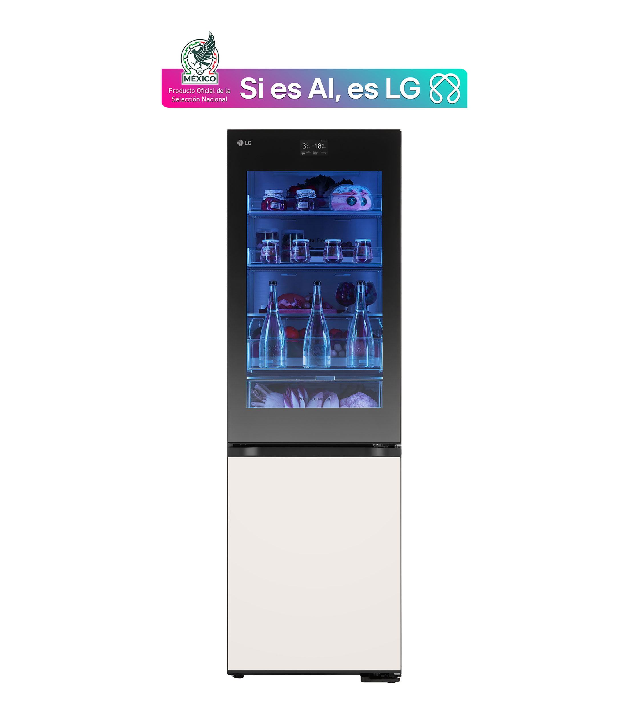 LG_1225_Lg Refrigerador LG InstaView™ Bottom Freezer 12 pies cúbicos- Beige Linear Inverter |El ...