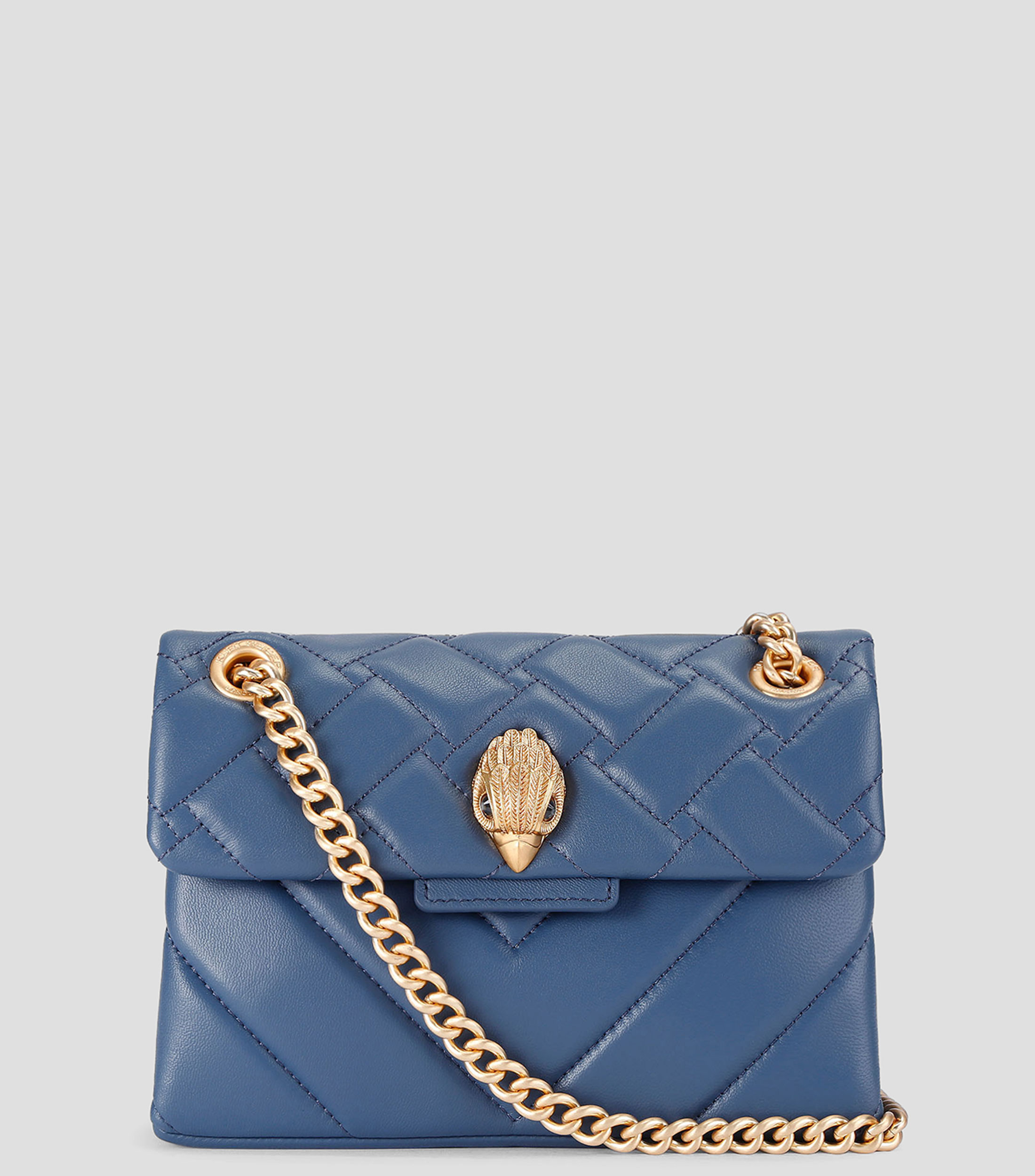 Kurt Geiger Bolsa mini crossbody azul en piel Kensington capitonada Mujer |El Palacio de Hierro