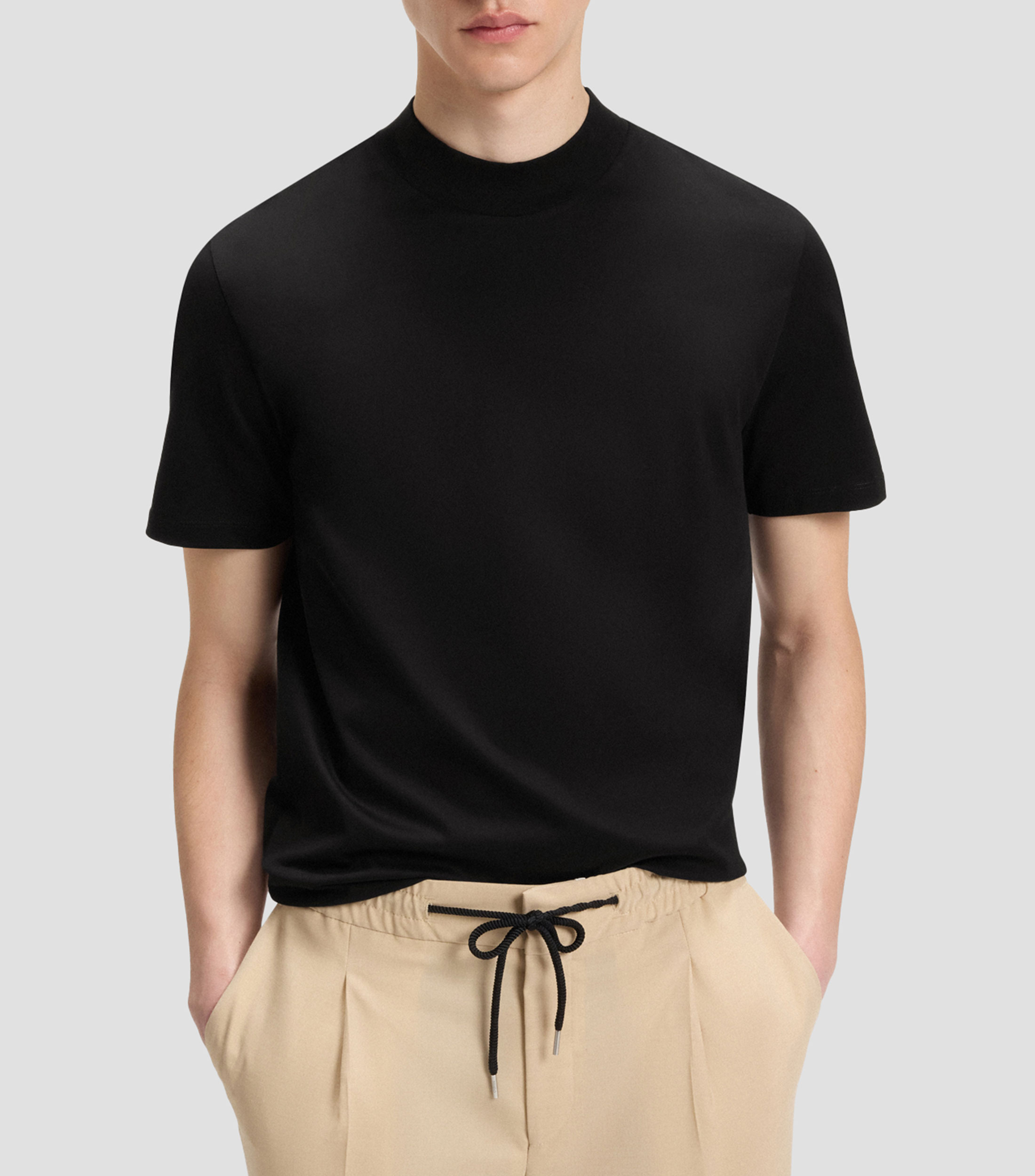 Hugo Playera slim de algodón elástico con cuello alto Hombre |El ...
