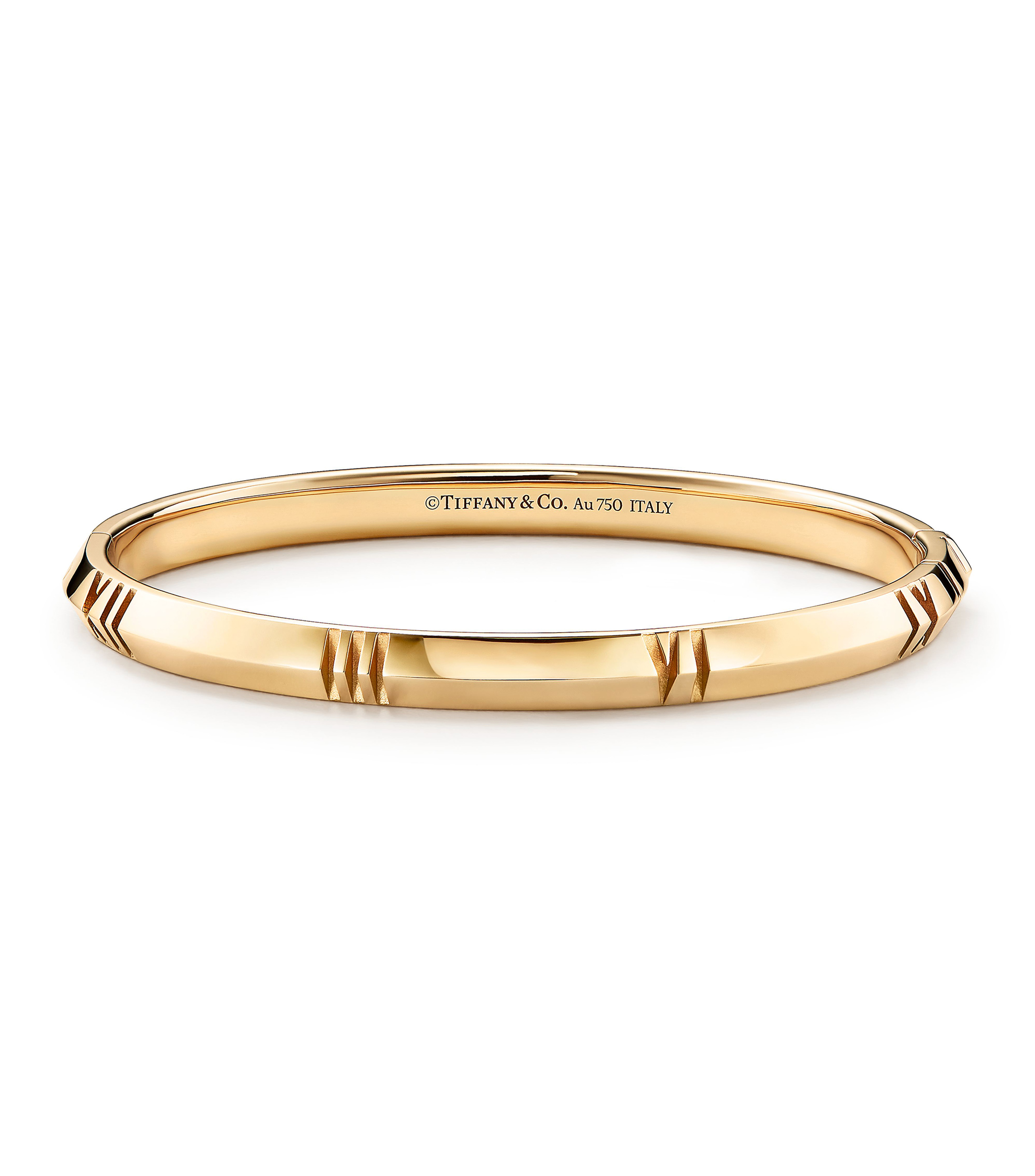 Tiffany & Co. | Pulsera Atlas® X angosta y cerrada con bisagra en oro ...