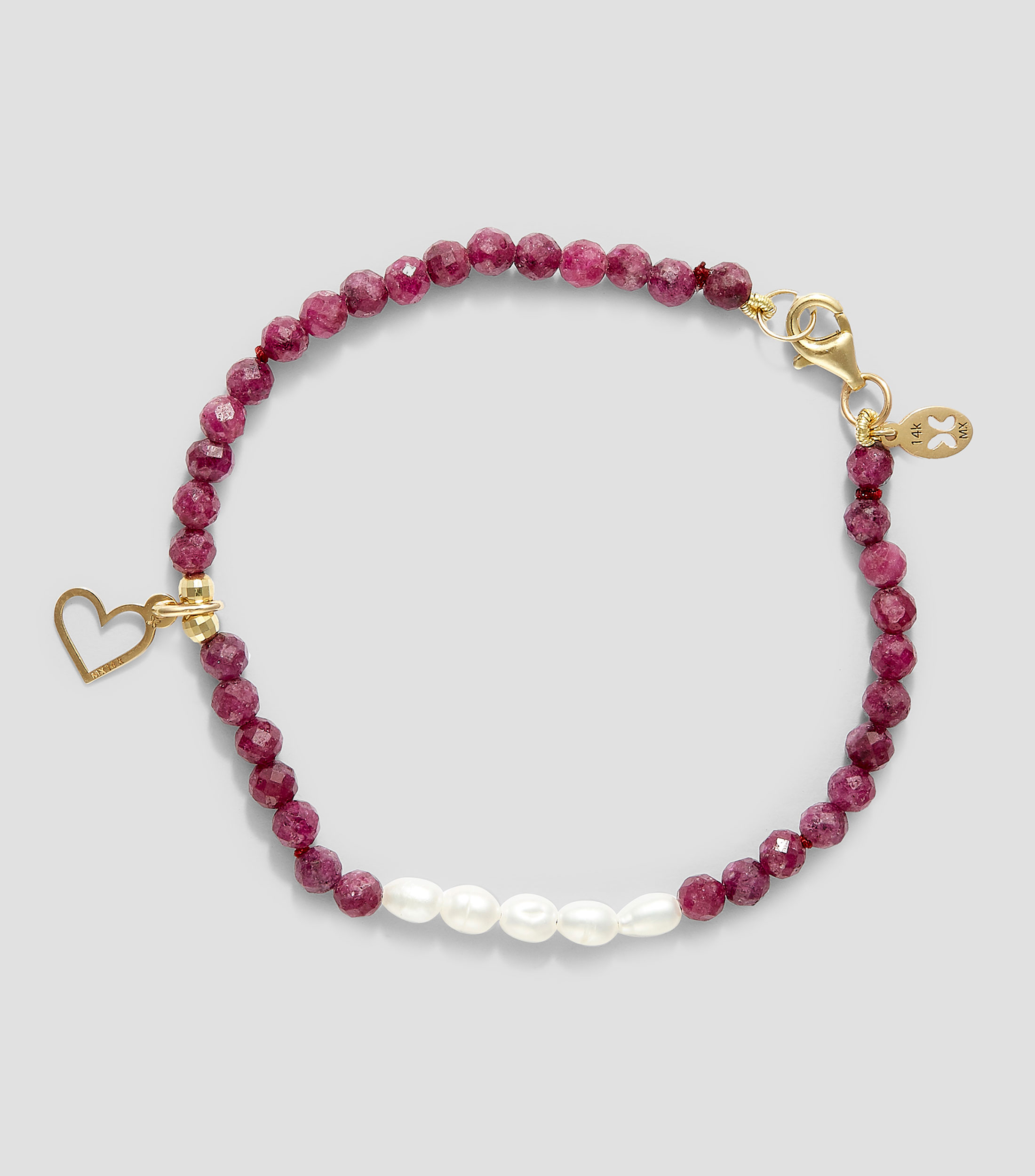 Tanya Moss | Pulsera con rubí y perlas sintéticas Mujer | El Palacio de ...