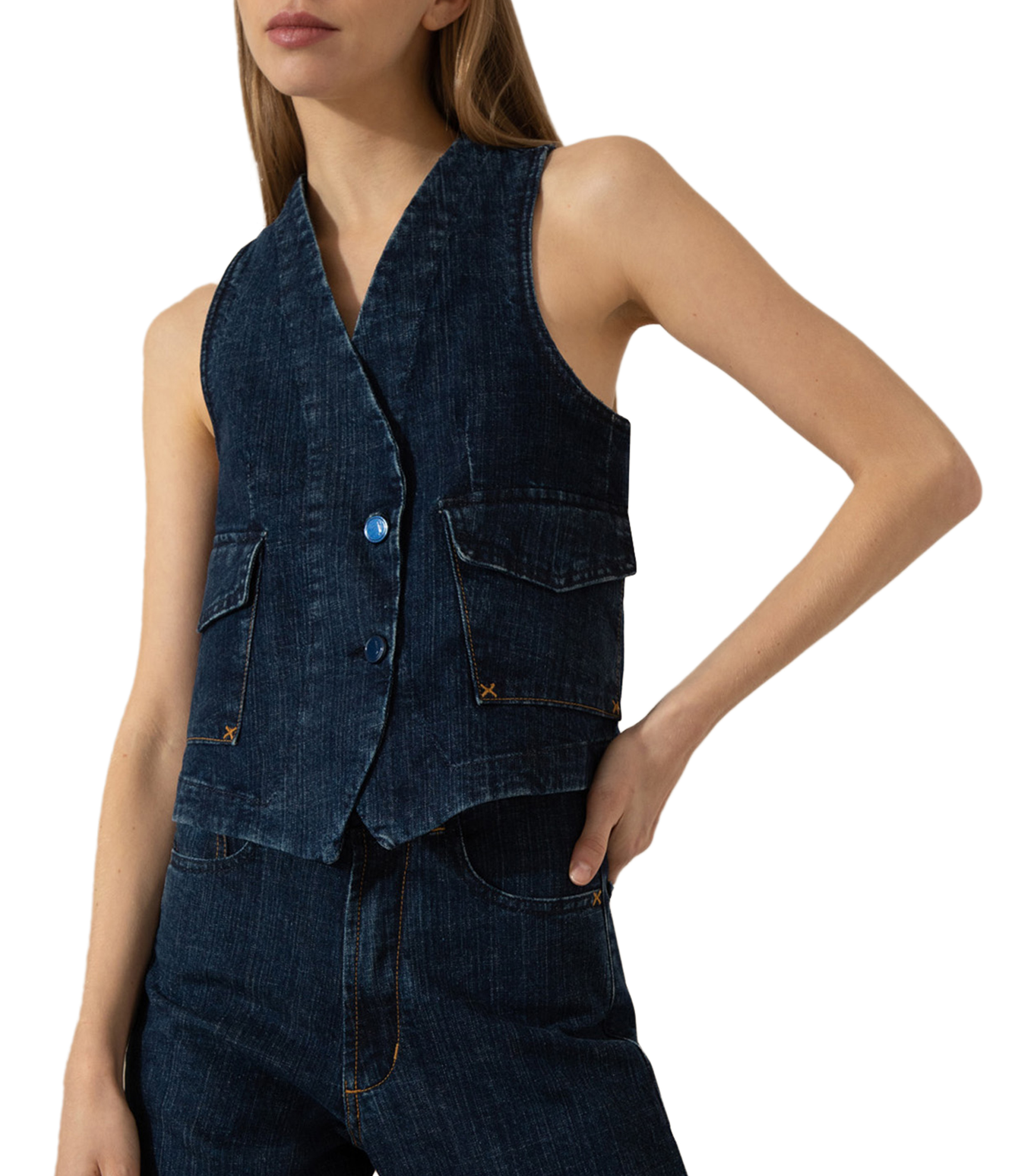 Jazmin Chebar Chaleco sastrero de mezclilla Mujer - El Palacio de Hierro