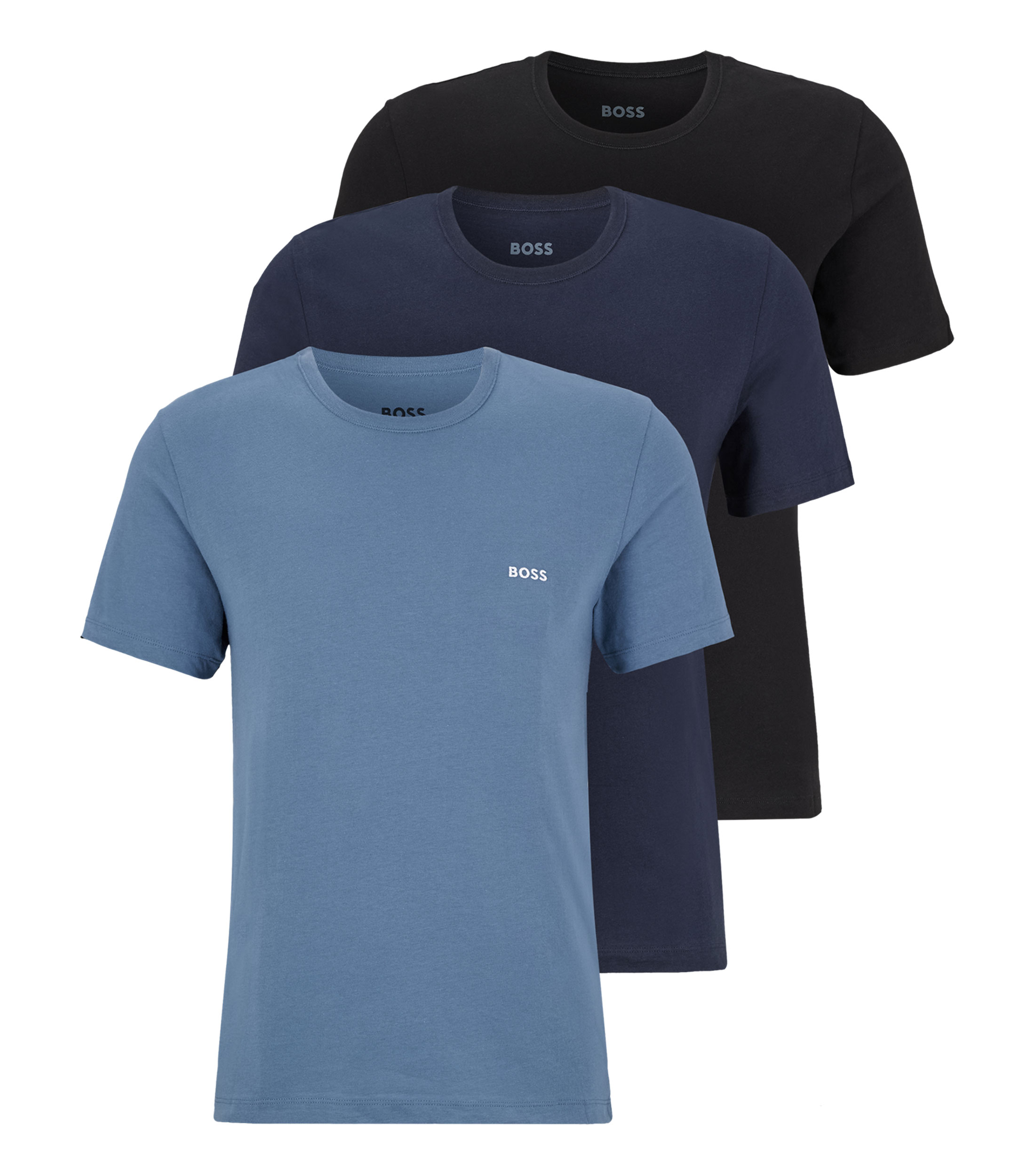 Boss Paquete de tres playeras interiores Boss en punto de algodón ...