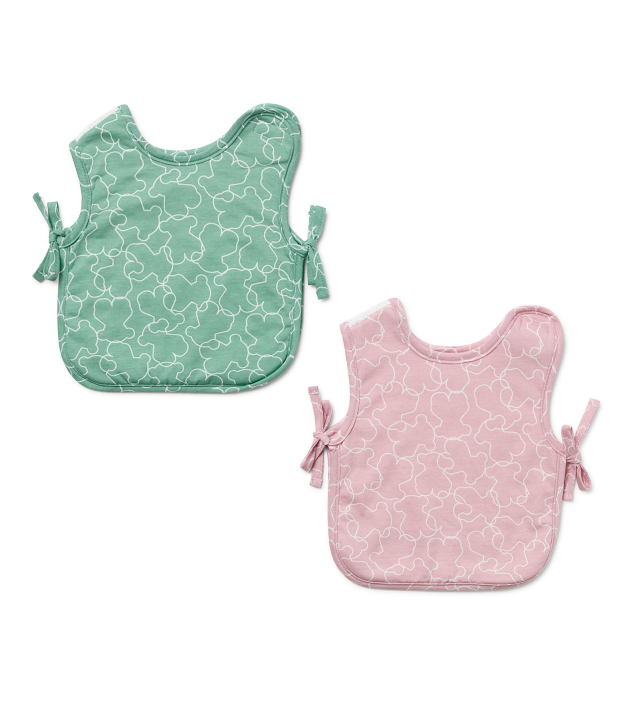 Baby Tous Set 2 Baberos en algodón rosa y verde Bebé - El Palacio de Hierro