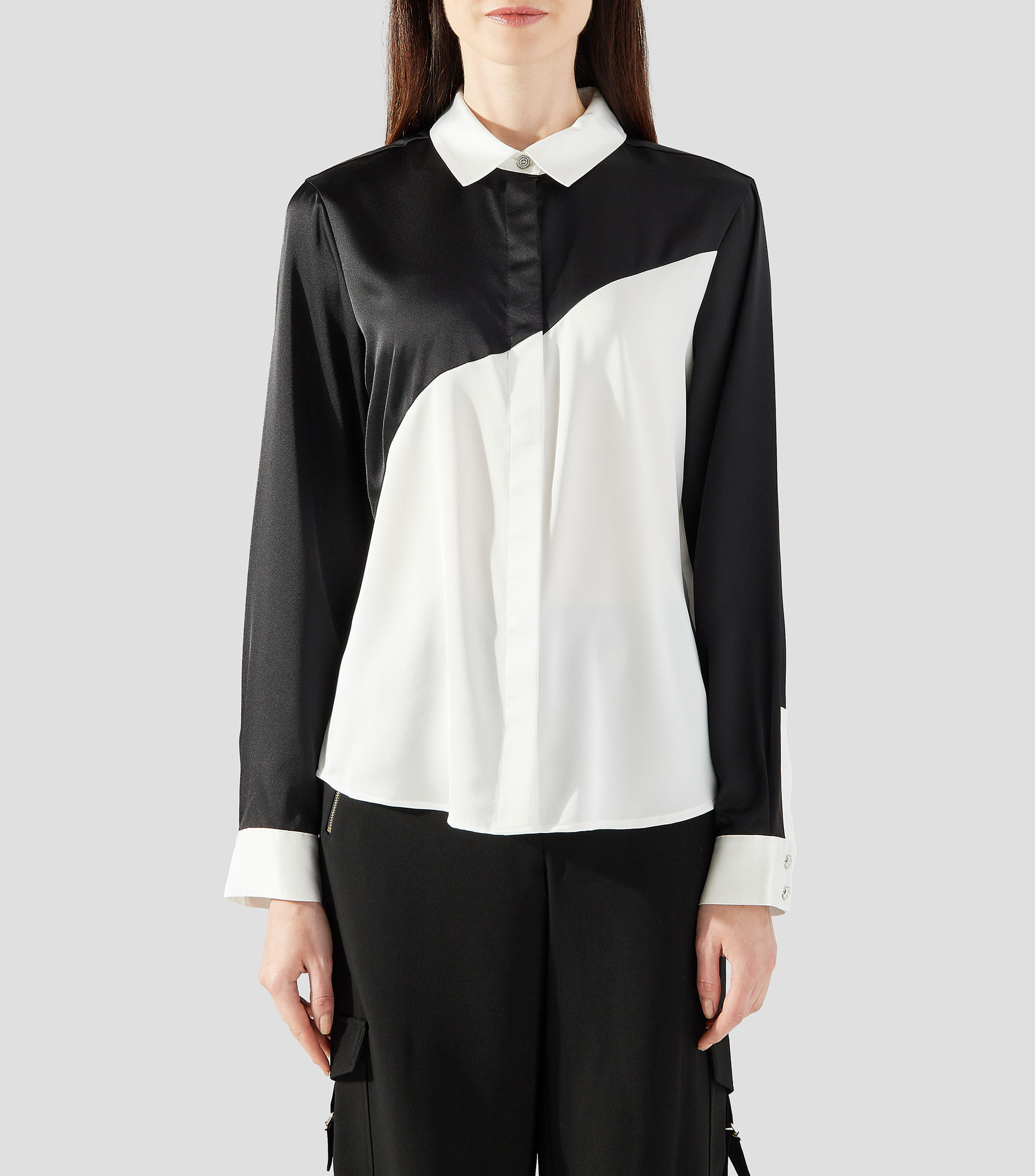 Karl Lagerfeld Camisa lisa manga larga Mujer |El Palacio de Hierro