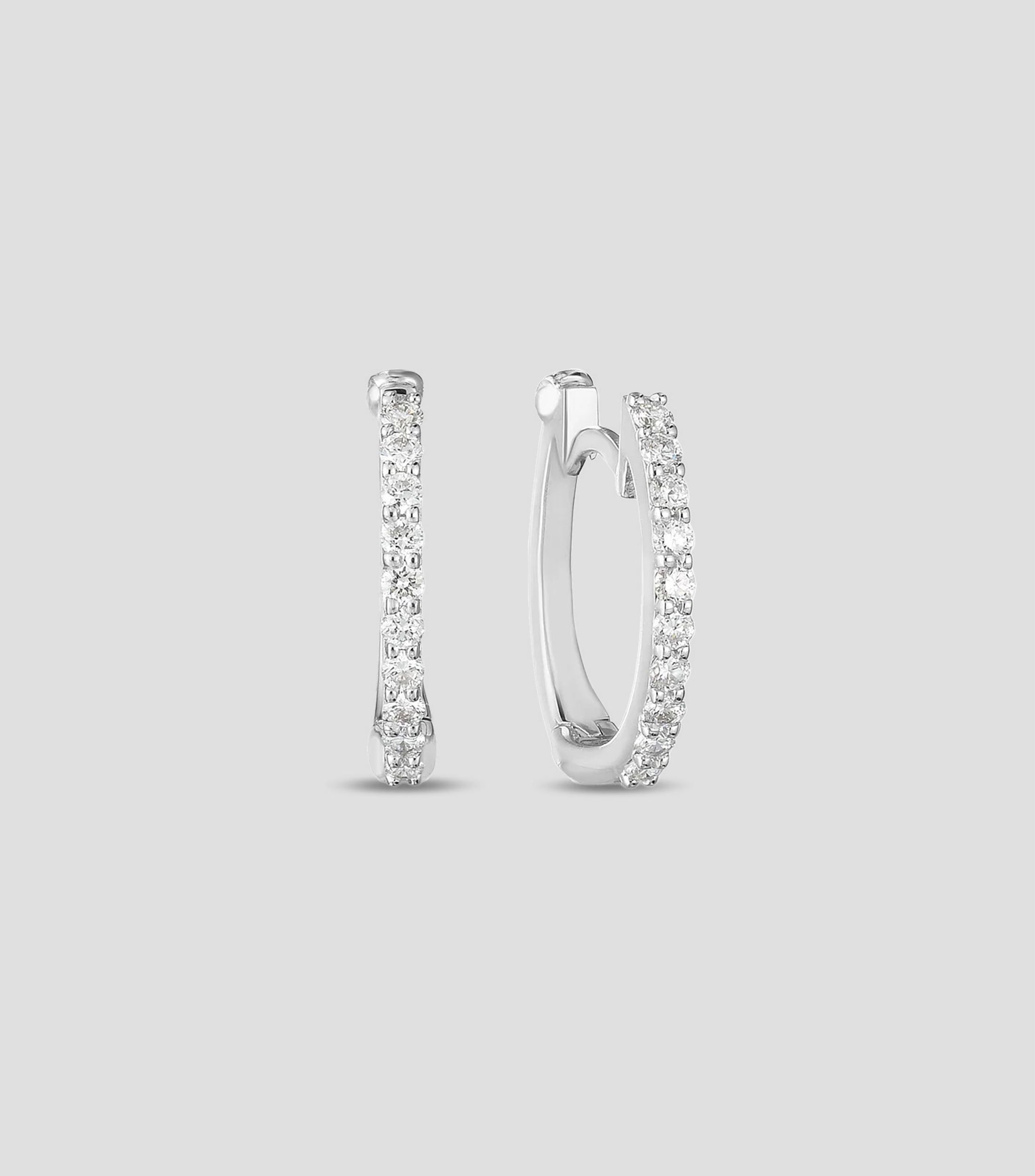 Roberto Coin Aretes de aro en oro blanco de 18 kilates con diamantes ...