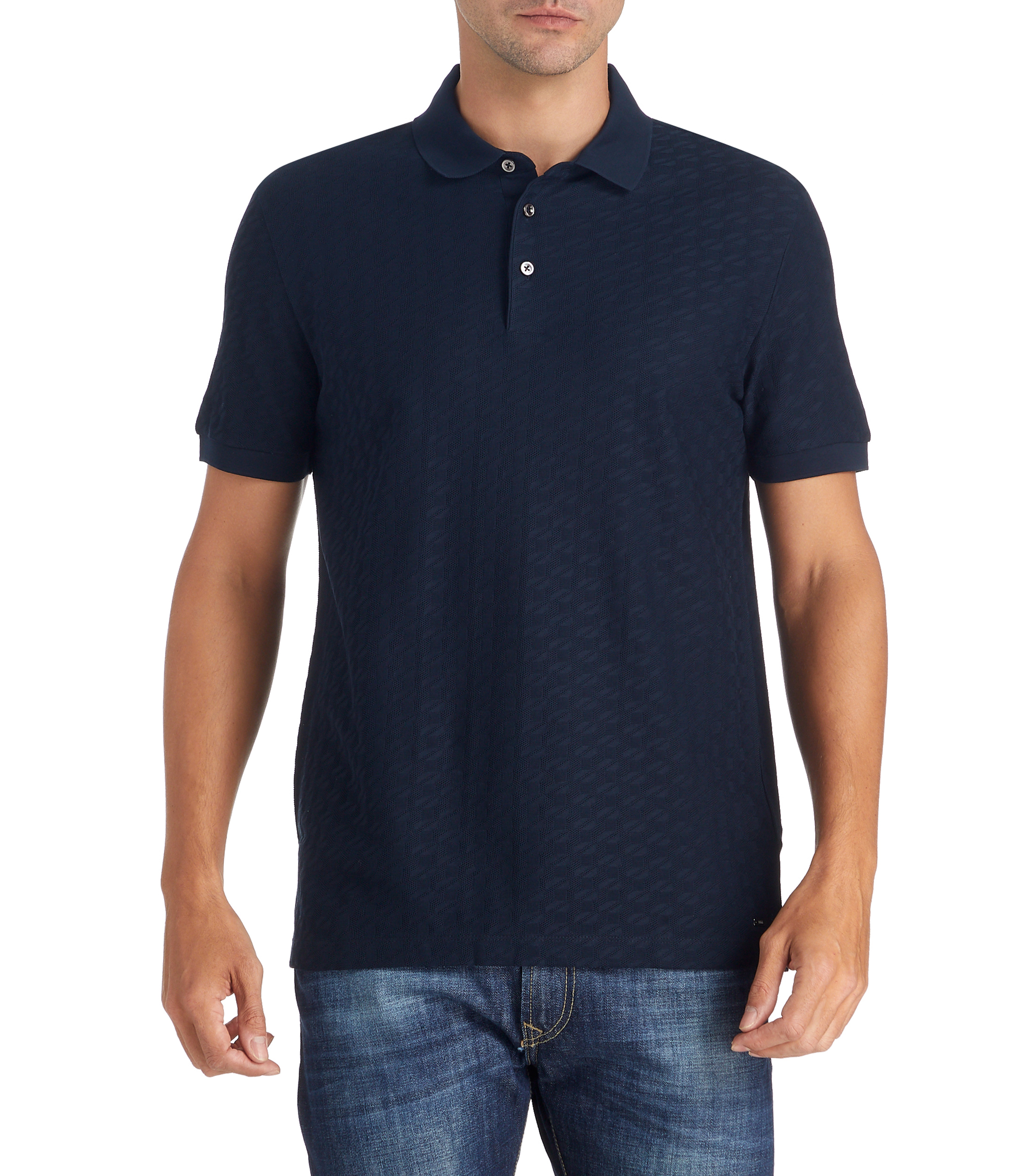 Boss: Playera polo azul Boss slim fit de algodón mercerizado Hombre ...