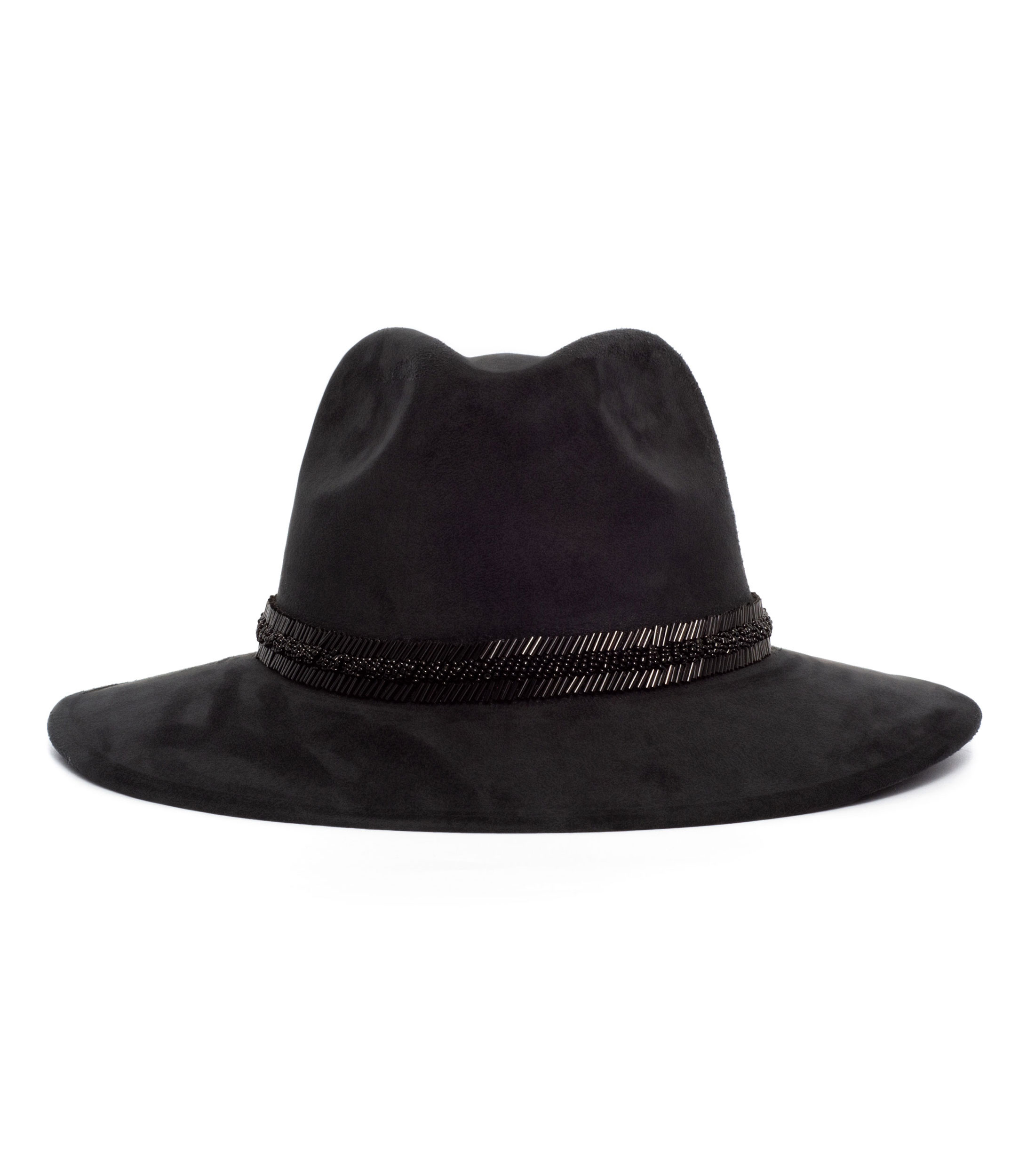 Kokolet: Sombrero de gamuza negro con cinta Mujer | El Palacio de Hierro