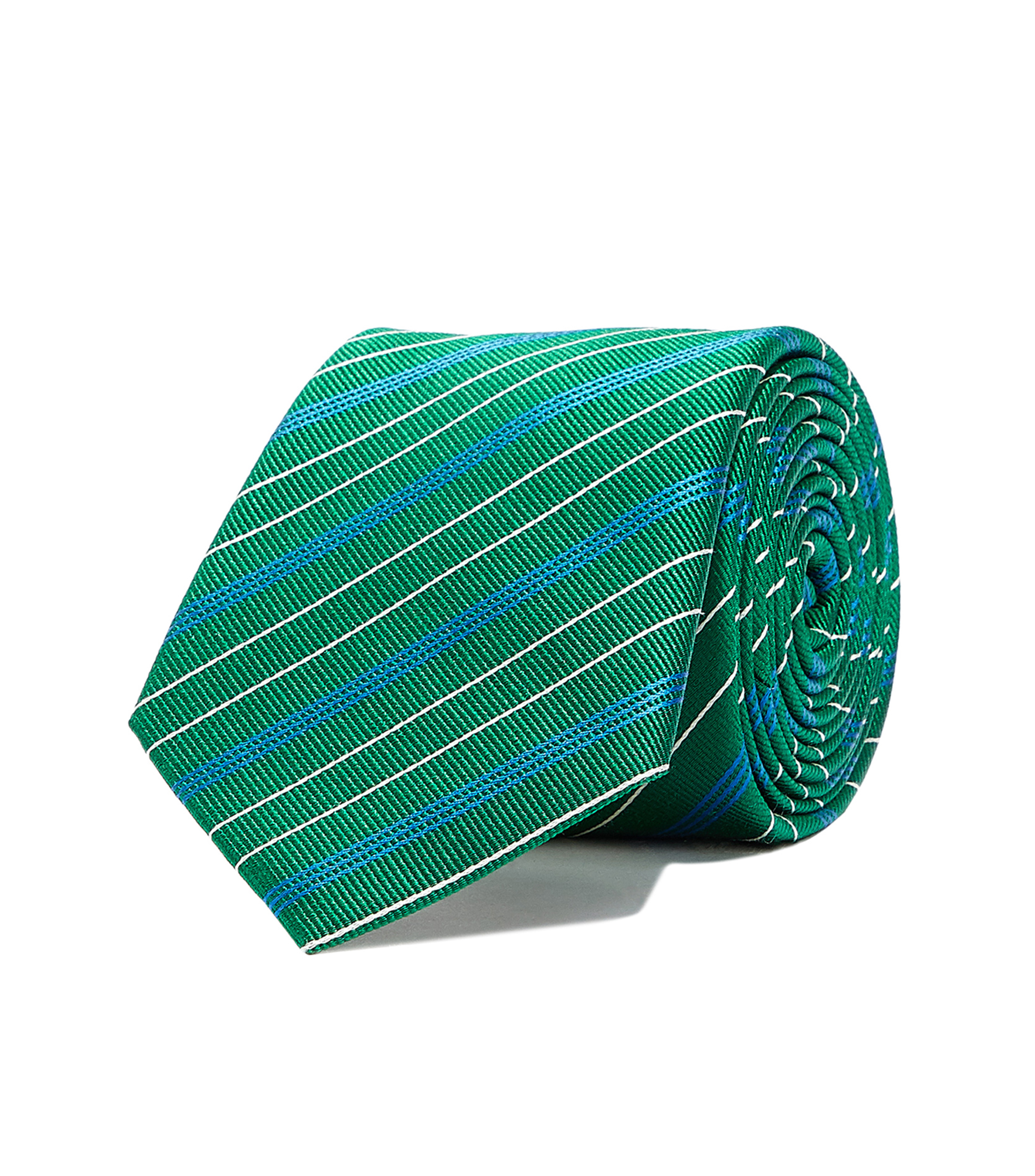 Roberto Verino Corbata de seda verde con rayas diagonales multicolor ...