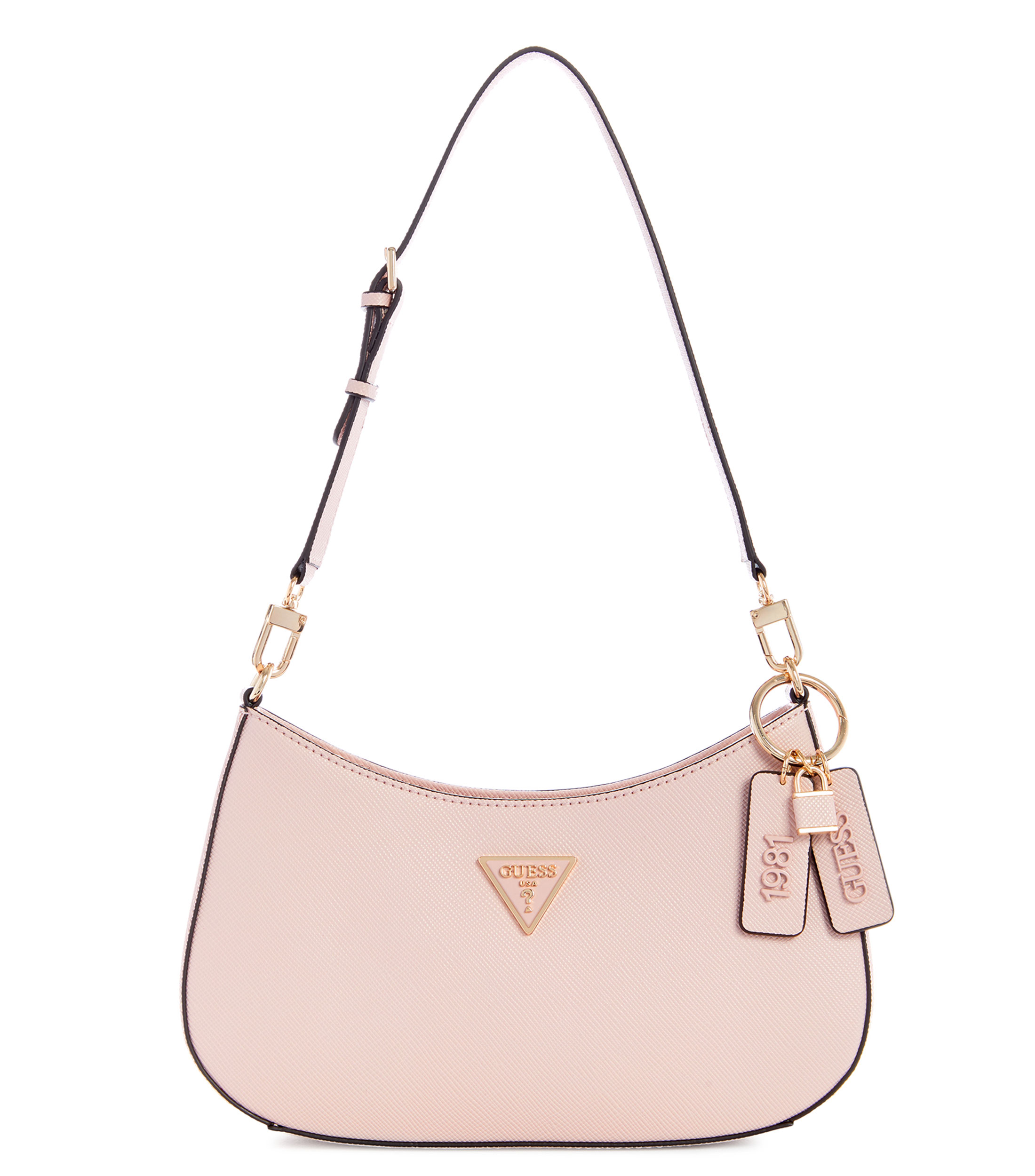 Guess: Bolso shoulder rosa claro Noelle granulado Mujer | El Palacio de ...