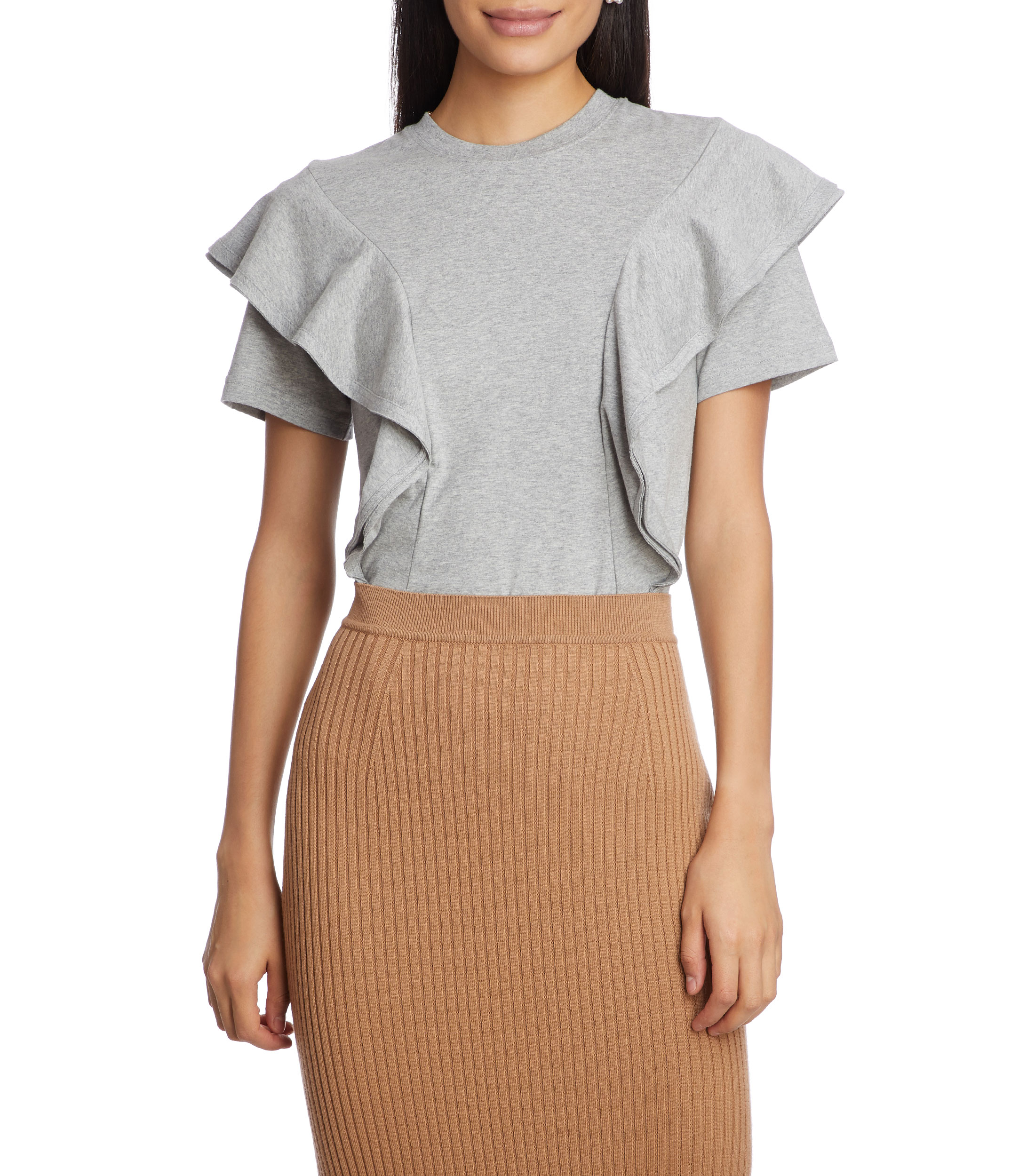 Chloé Blusa jaspeada con holanes manga corta Mujer - El Palacio de Hierro